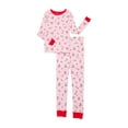 Joyspun Girls Matching Cotton Tight Fit Pajama Set, 2-Piece, Sizes 6-12 ...