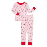 Joyspun Toddlers' Family Matching Cotton Tight Fit Pajama Set, 2-Piece ...