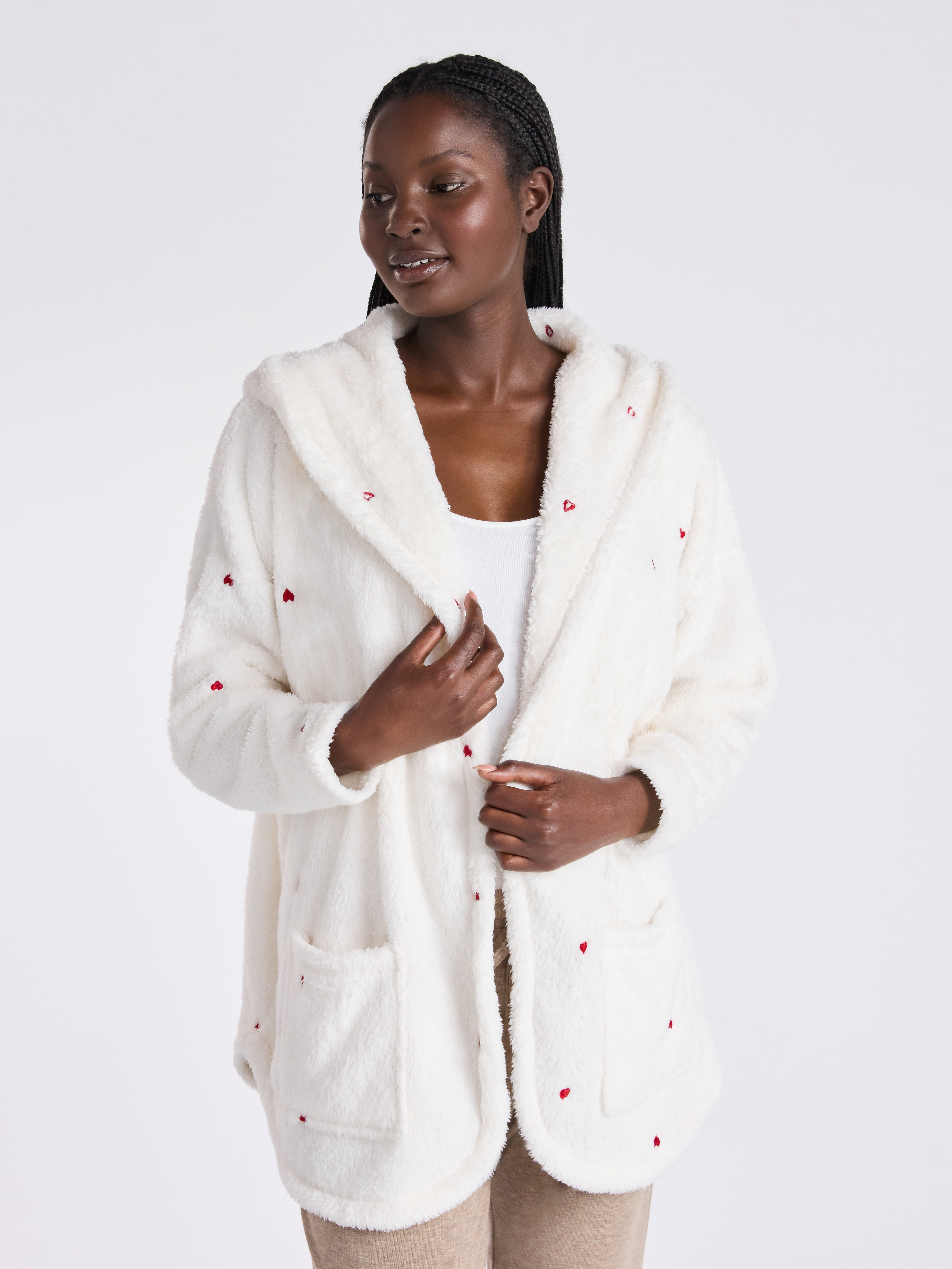 Joyspun Women’s Plush Sleep Cardigan, Size XS-3XL - Walmart.com