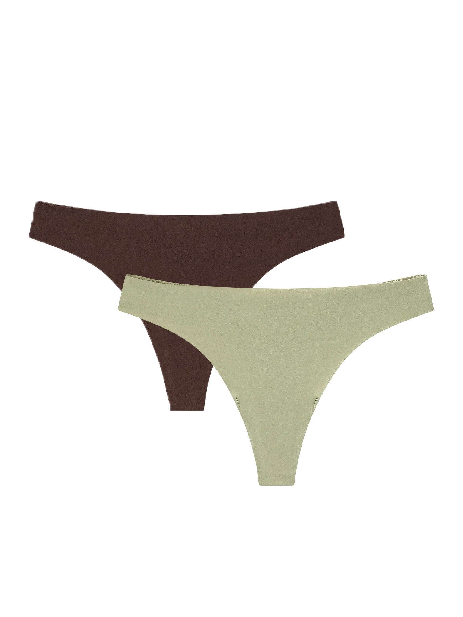 Joyspun Women’s Bonded Micro and Mesh Thong Underwear, 2-Pack, Sizes XS ...