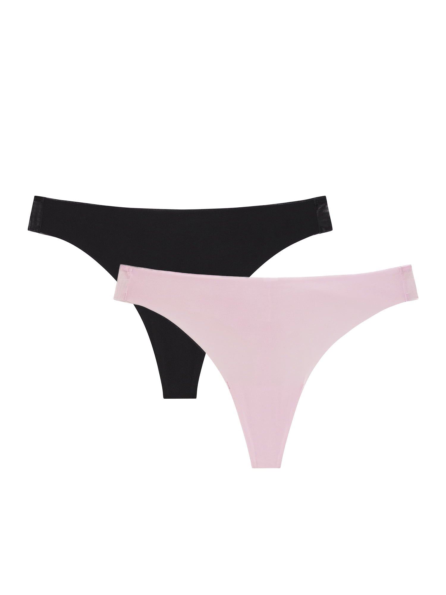 Joyspun Women’s Bonded Micro and Mesh Thong Underwear, 2-Pack, Sizes XS ...