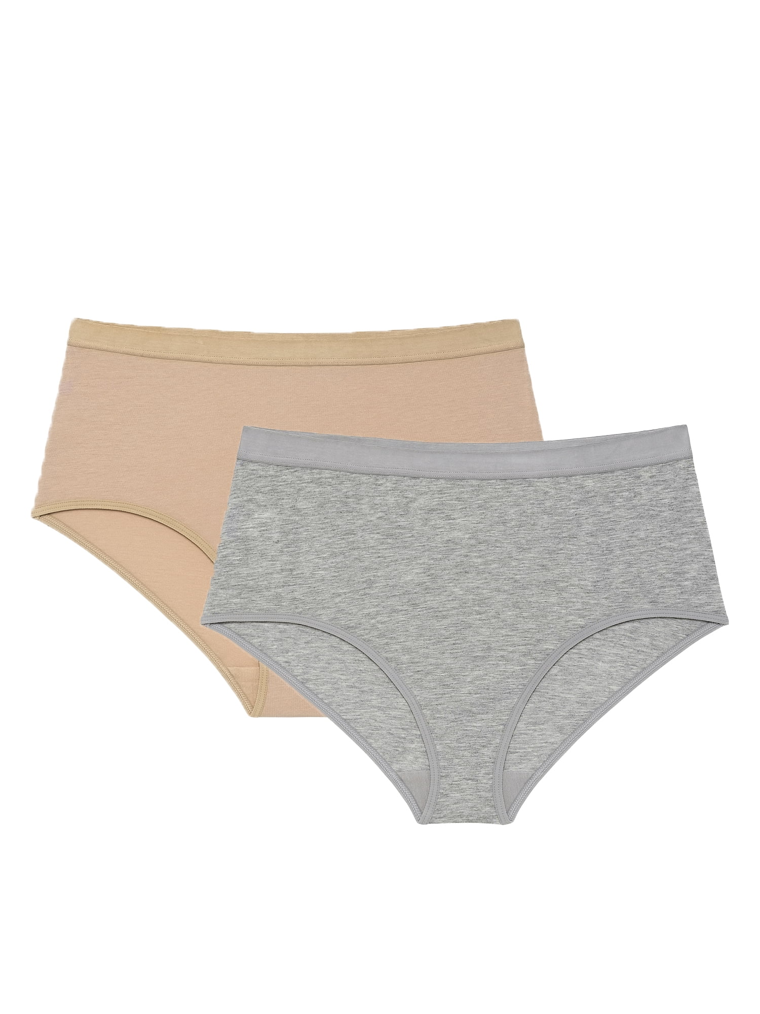 Joyspun Women’s Cotton Comfort Brief Underwear, 2-Pack, Sizes XS-XXXL ...
