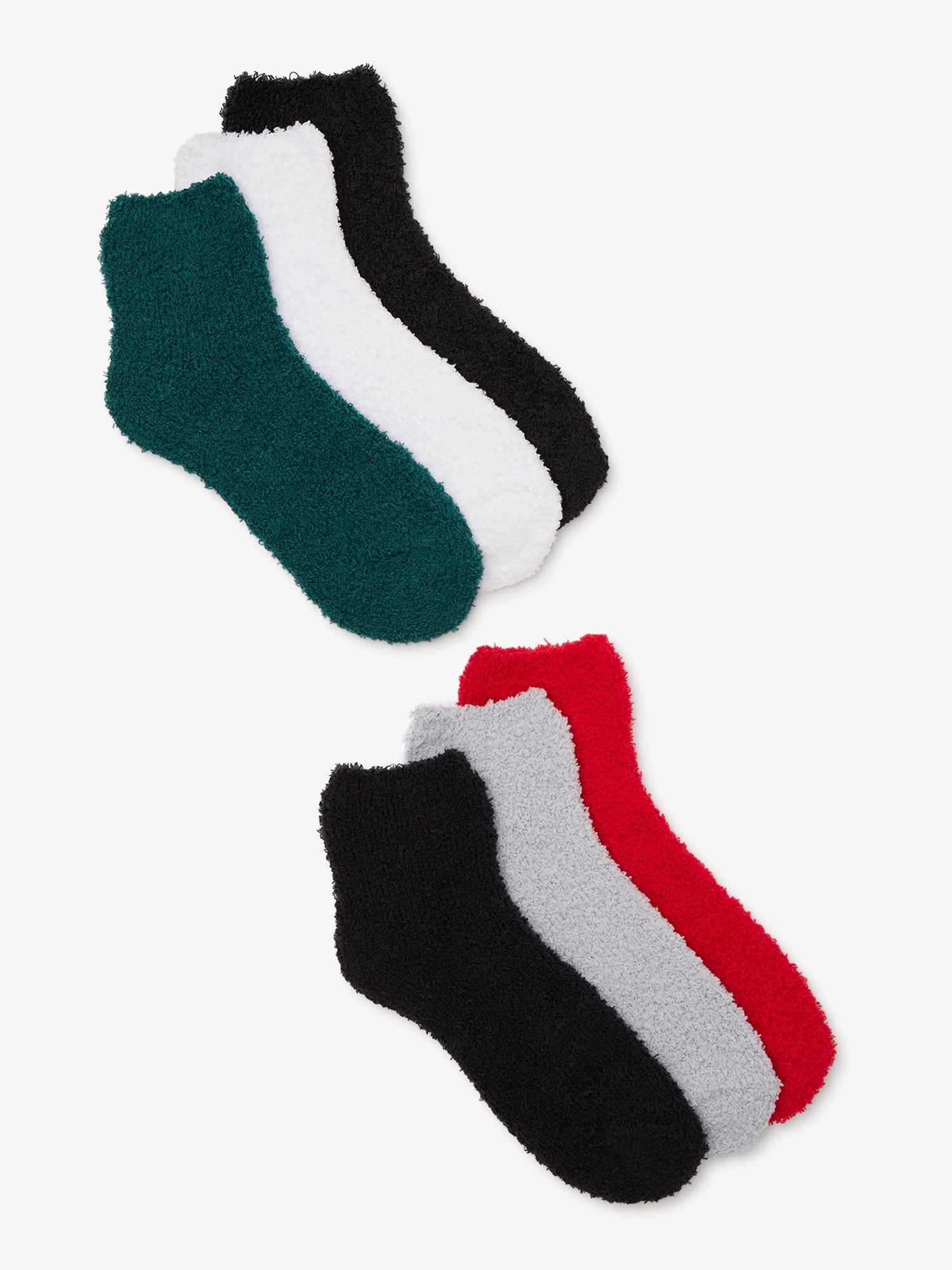 Joyspun Women's Ankle Fuzzy & Cozy Socks, 6-Pack, Size 4-10 - Walmart.com