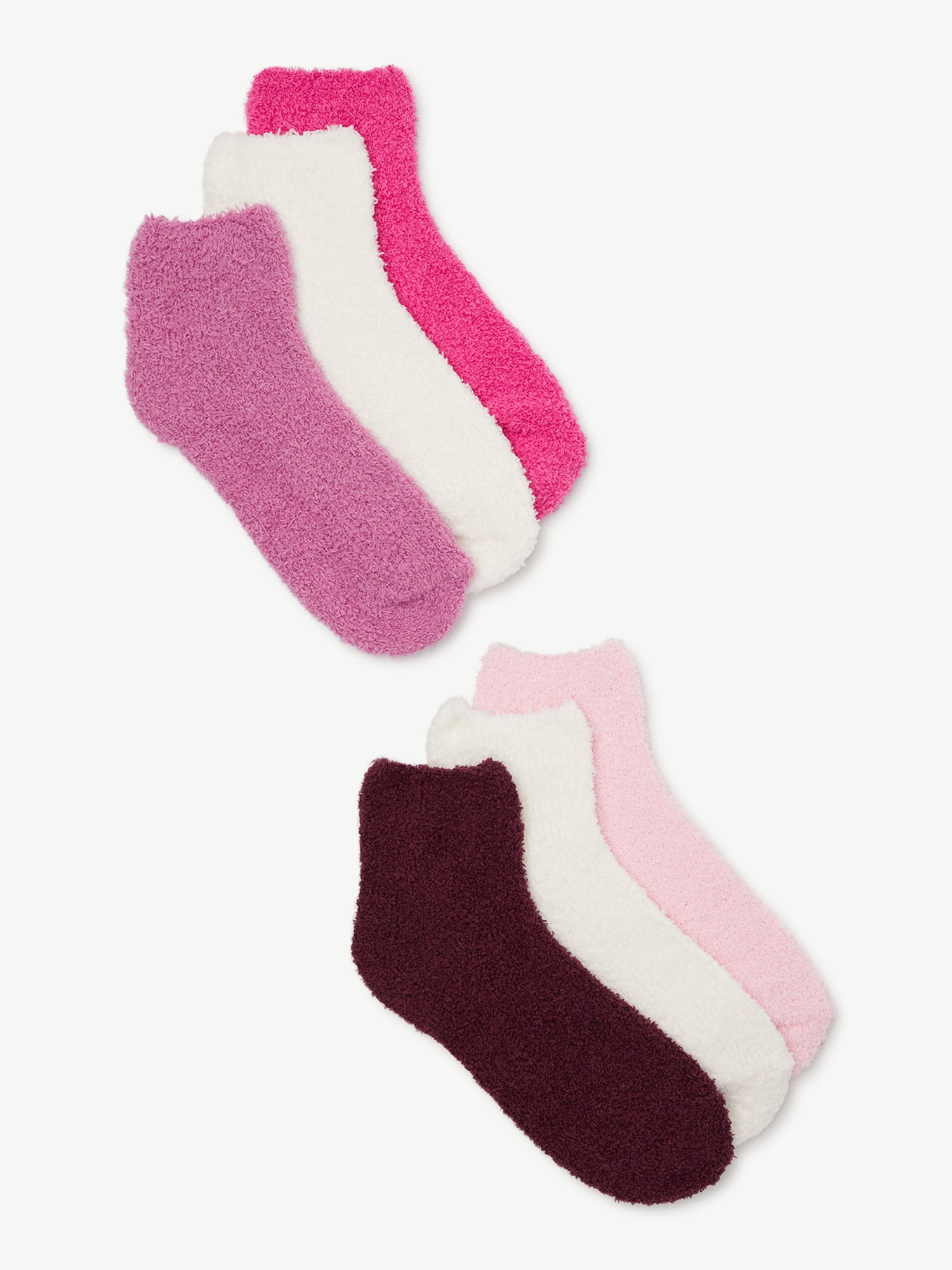 Joyspun Women's Ankle Fuzzy & Cozy Socks, 6-Pack, Size 4-10 - Walmart.com