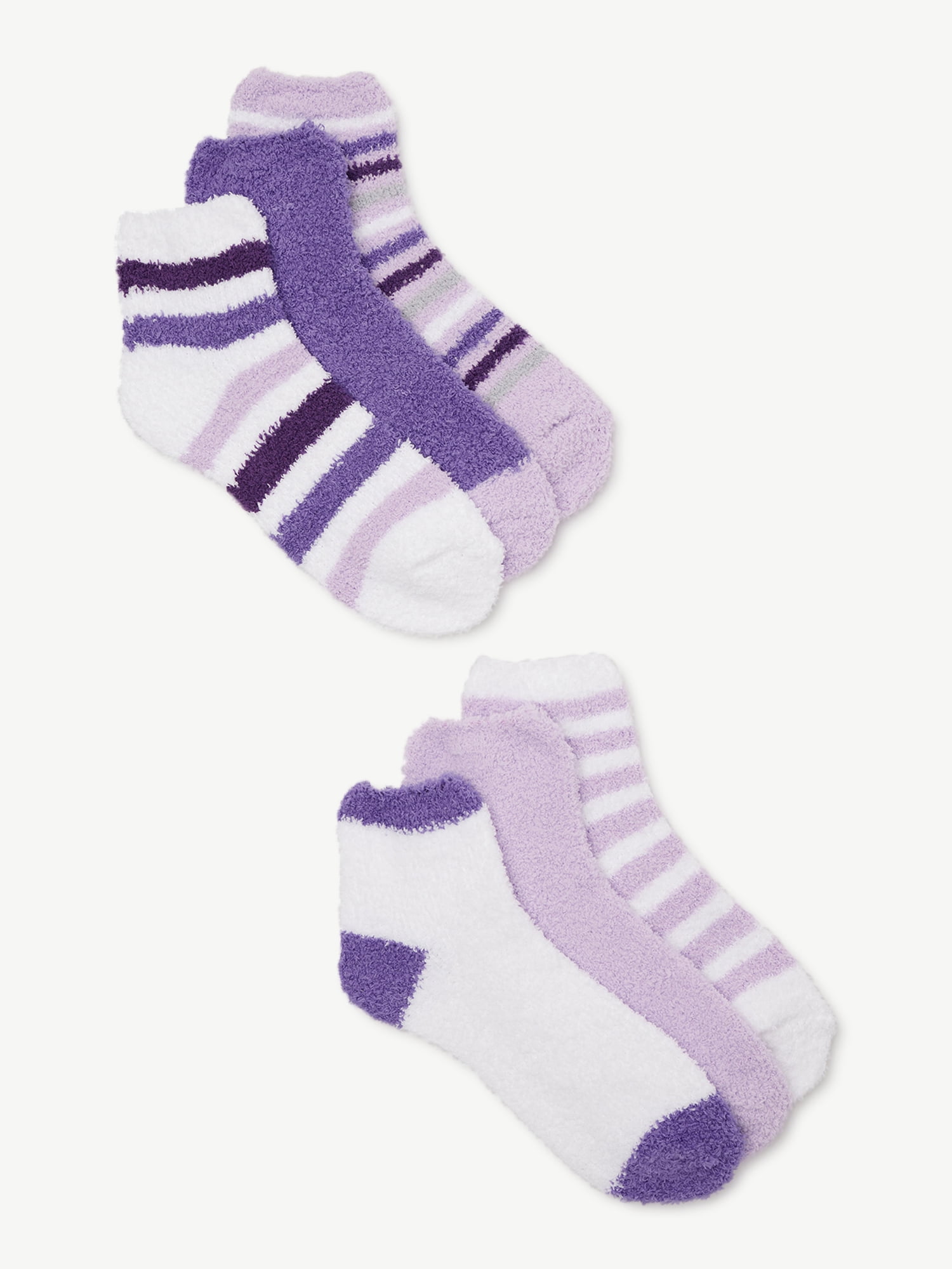 Joyspun Women's Ankle Fuzzy & Cozy Socks, 6-Pack, Size 4-10 - Walmart.com