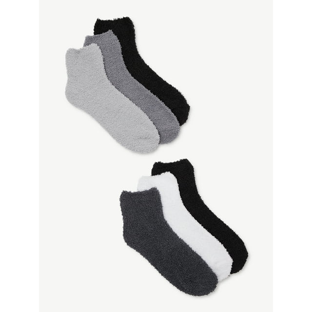 Joyspun Women's Ankle Fuzzy & Cozy Socks, 6-Pack, Size 4-10 - Walmart.com
