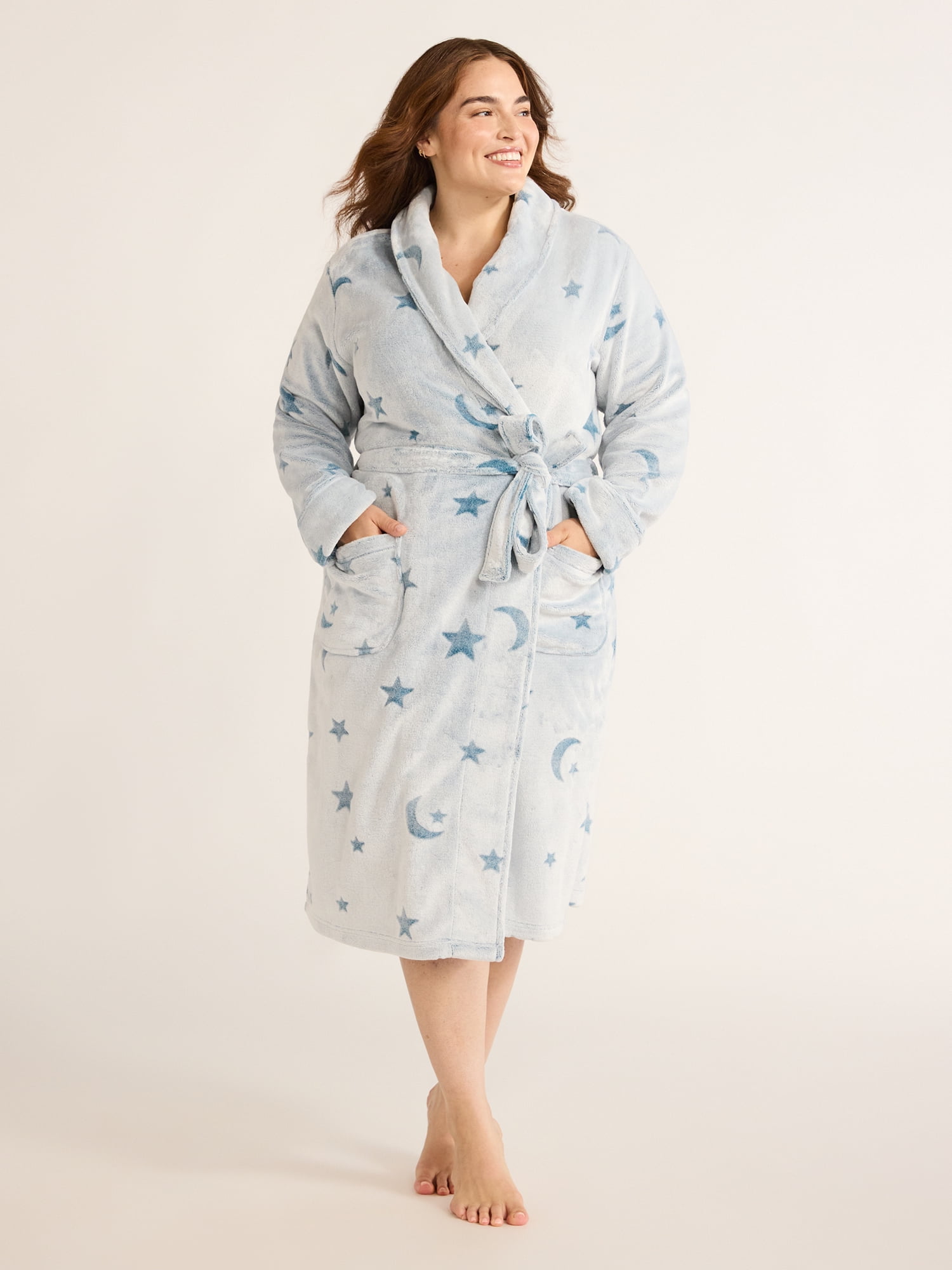 Joyspun Women's Plush Robe, Sizes S to 3X - Walmart.com