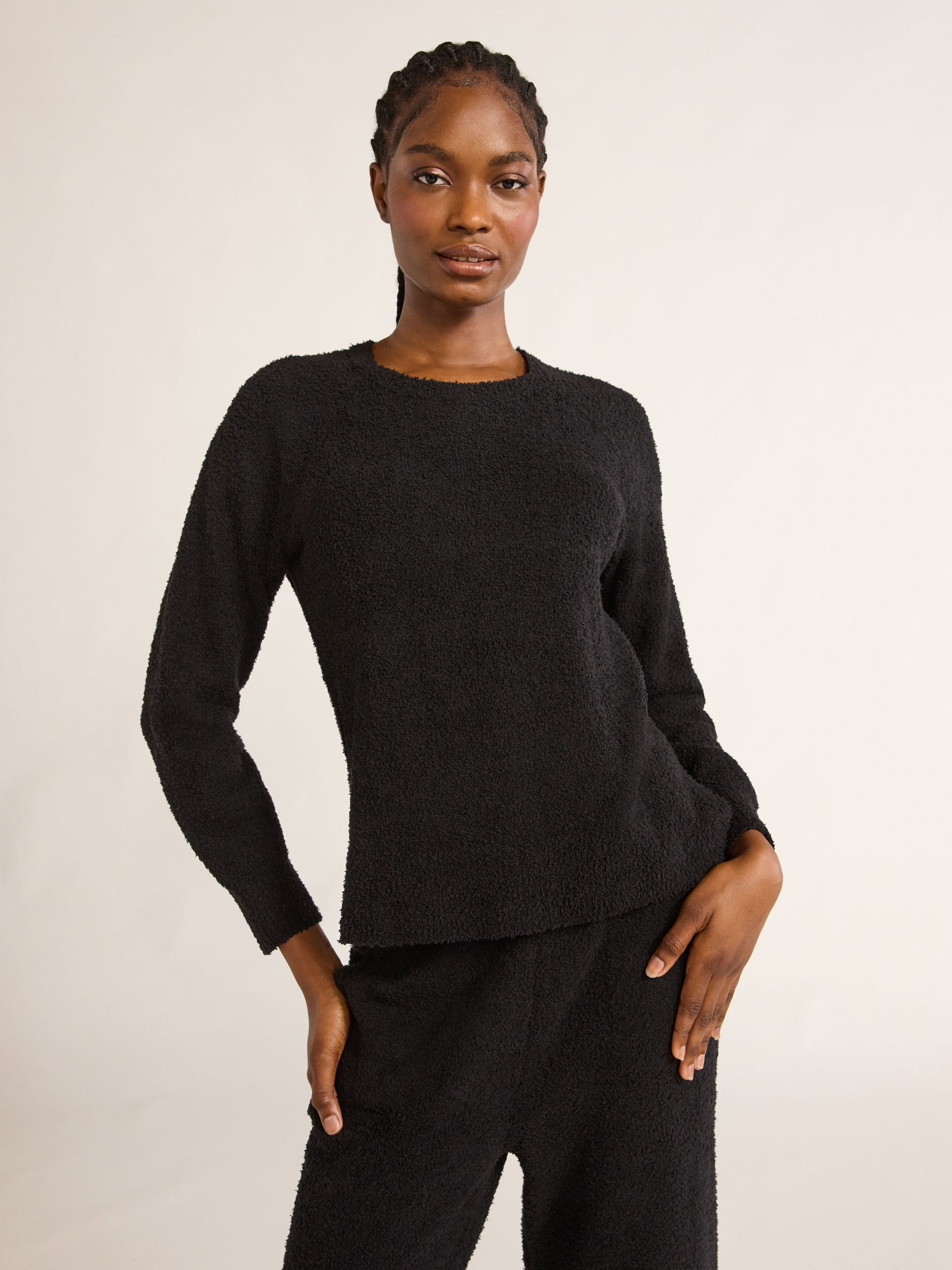 Joyspun Women's and Women’s Plus Chenille Top with Long Sleeves, Size ...