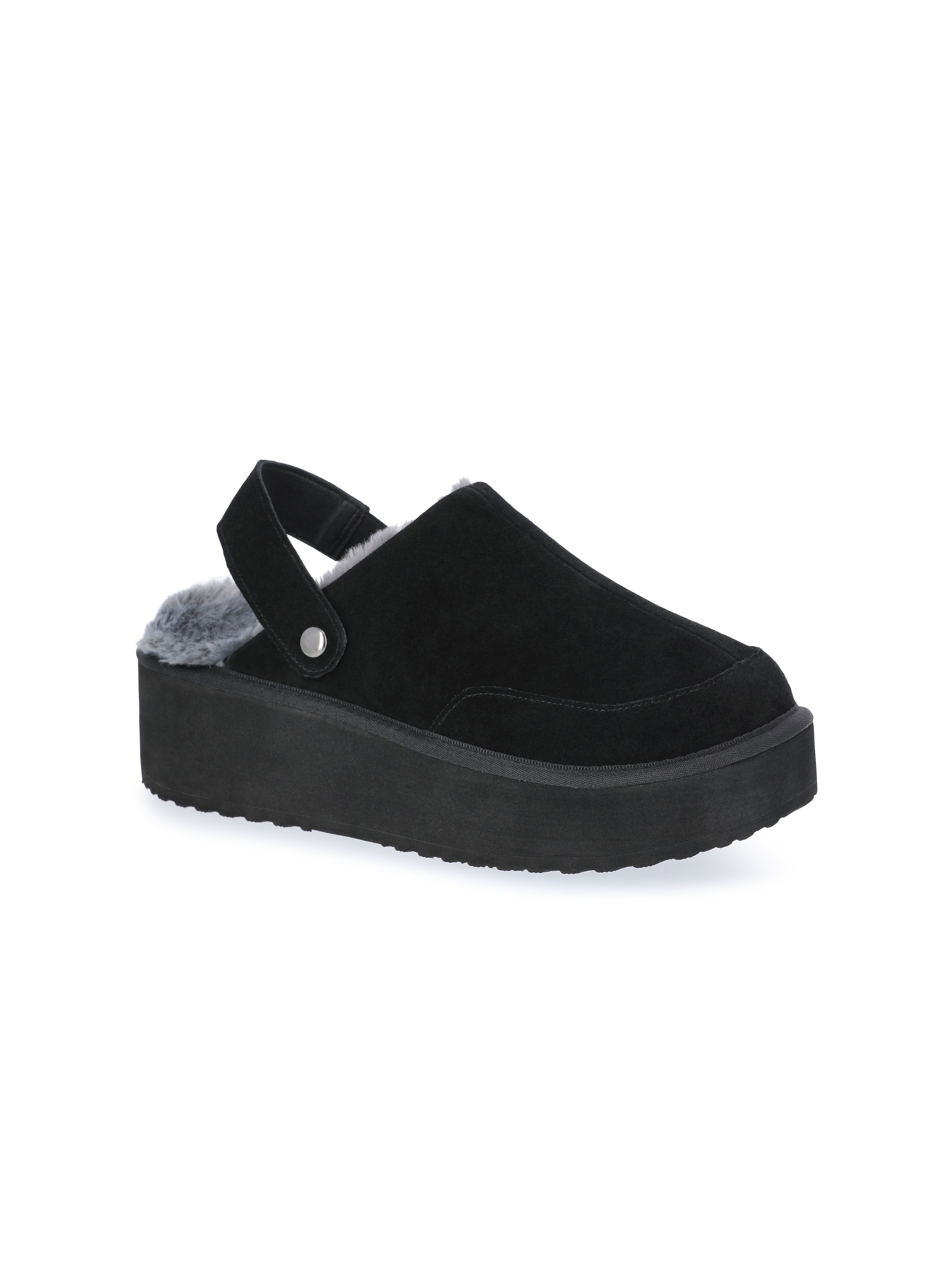 Joyspun Women's Faux Fur Convertible Clog Slippers - Walmart.com