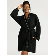 Joyspun Women's Cotton-Blend Wrap Robe with Long Sleeves, Sizes S-3X ...