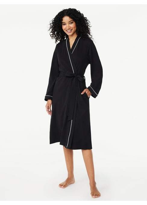 Joyspun Women's Cotton Blend Knit Wrap Robe, Sizes S to 3X - Walmart.com