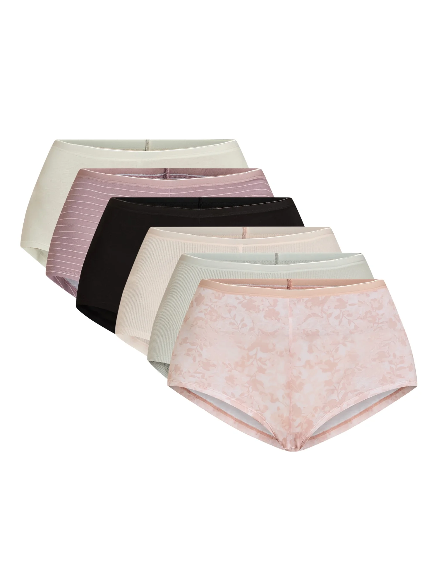 Joyspun women's Cotton Boyshort Panties - 6-Pack - Walmart.com