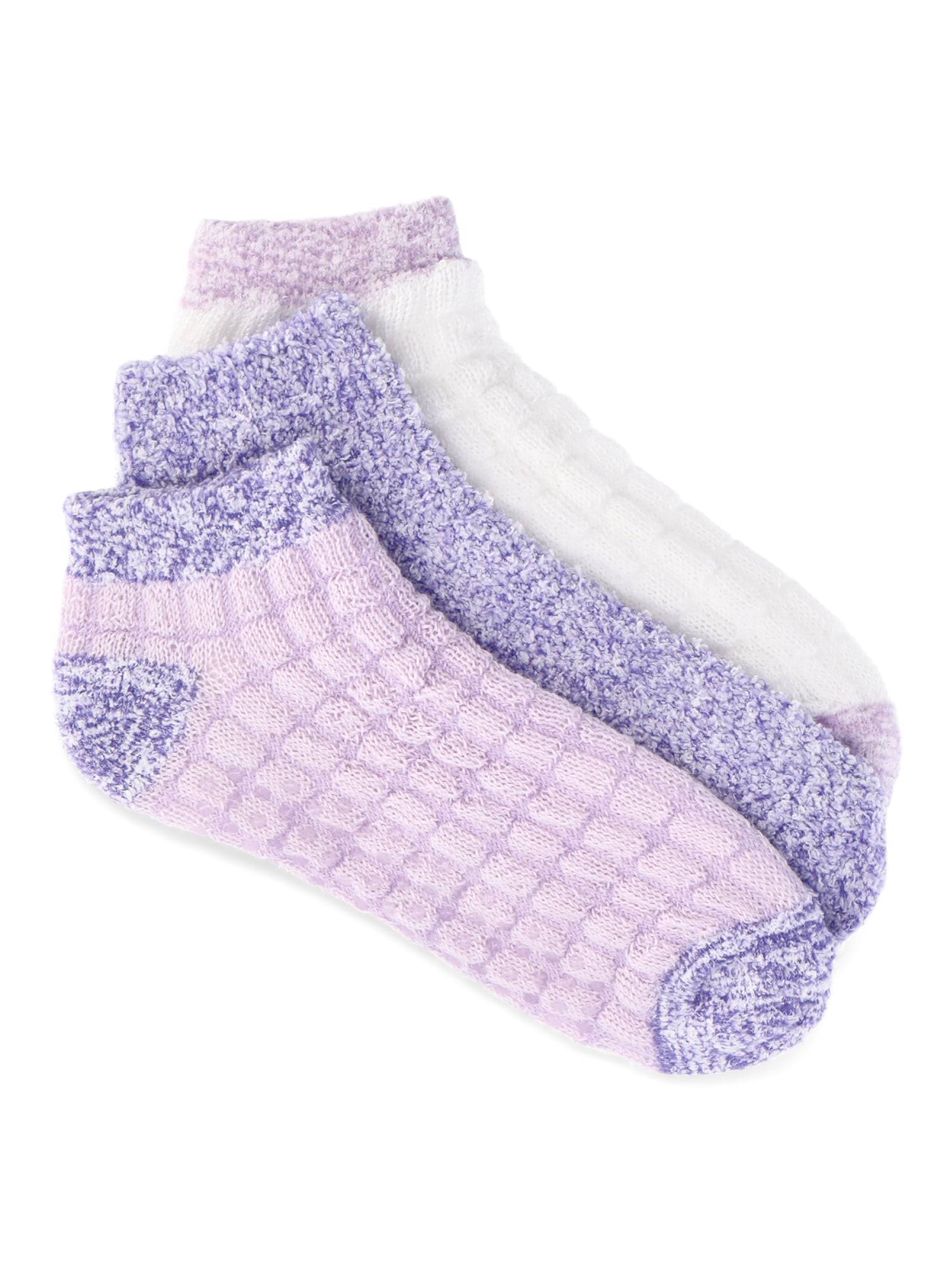 Joyspun Women’s Double Layer Lounge Socks, 3-Pack, Fits Shoe Sizes 4-10 ...