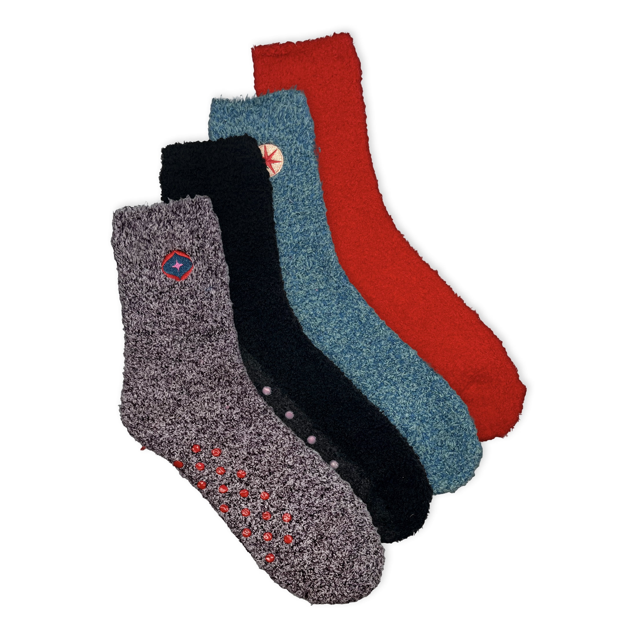 Joyspun Women's Cozy Solid and Marled Ankle Socks Gift Box, 4-Pack ...