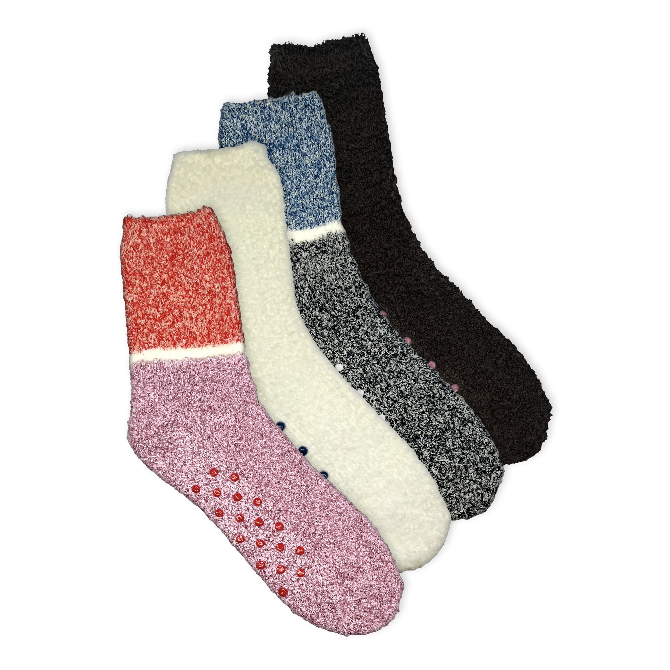 Joyspun Women's Cozy Solid and Marled Ankle Socks Gift Box, 4-Pack ...