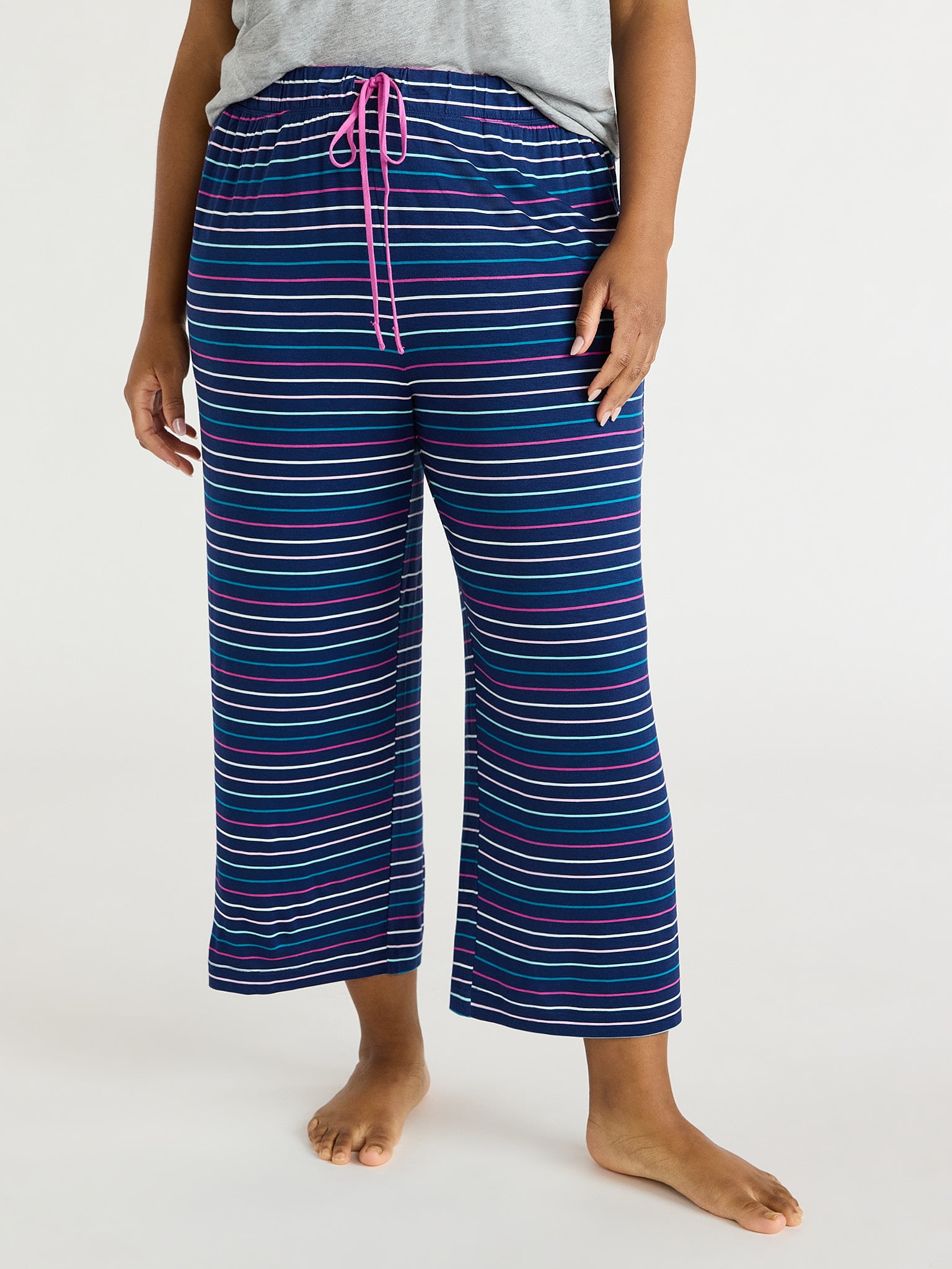 Joyspun Cropped Knit Sleep Pants - Soft Viscose Blend - Walmart.com