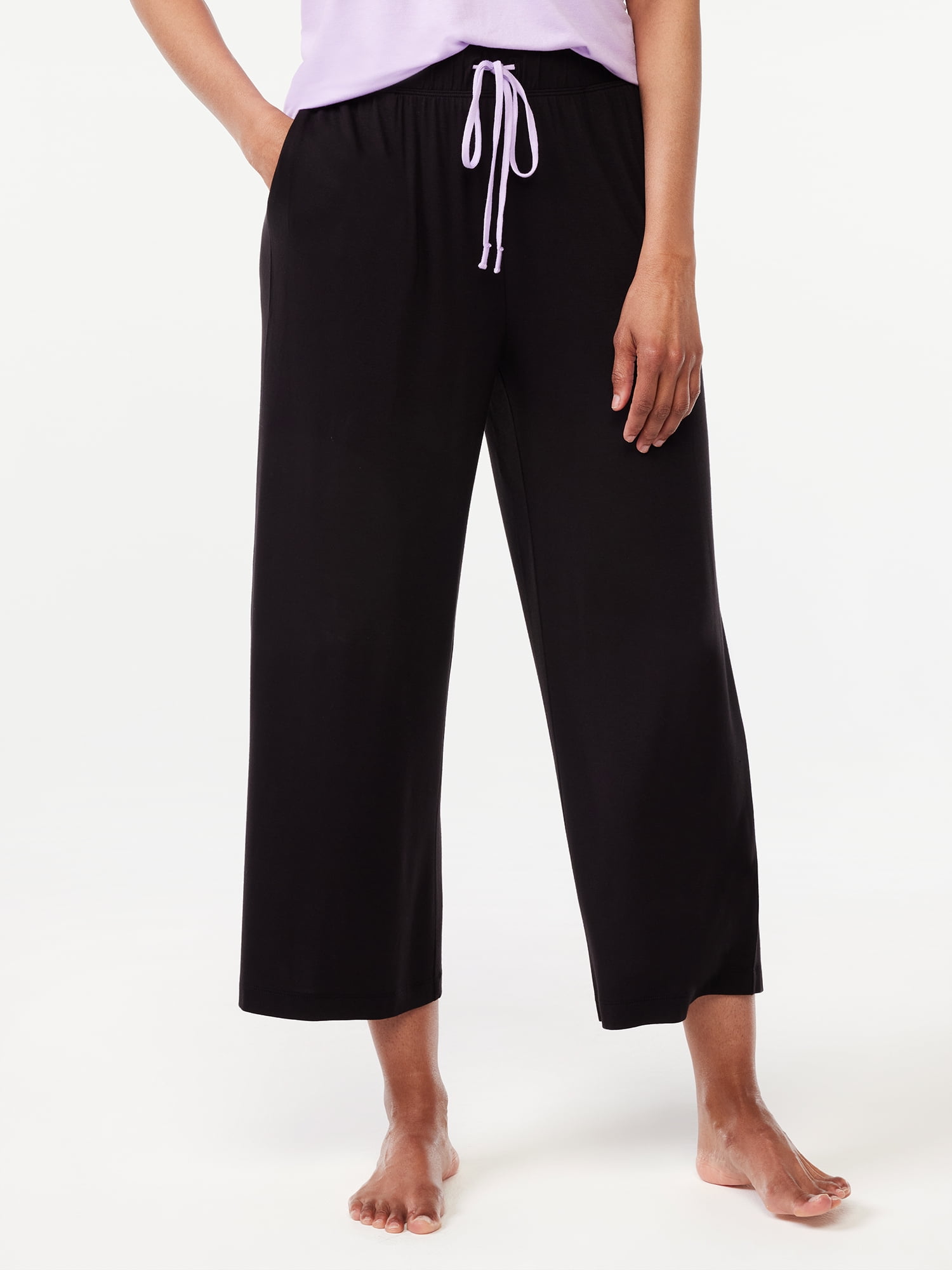 Joyspun Women's Cropped Knit Sleep Pants, Sizes S to 3X - Walmart.com
