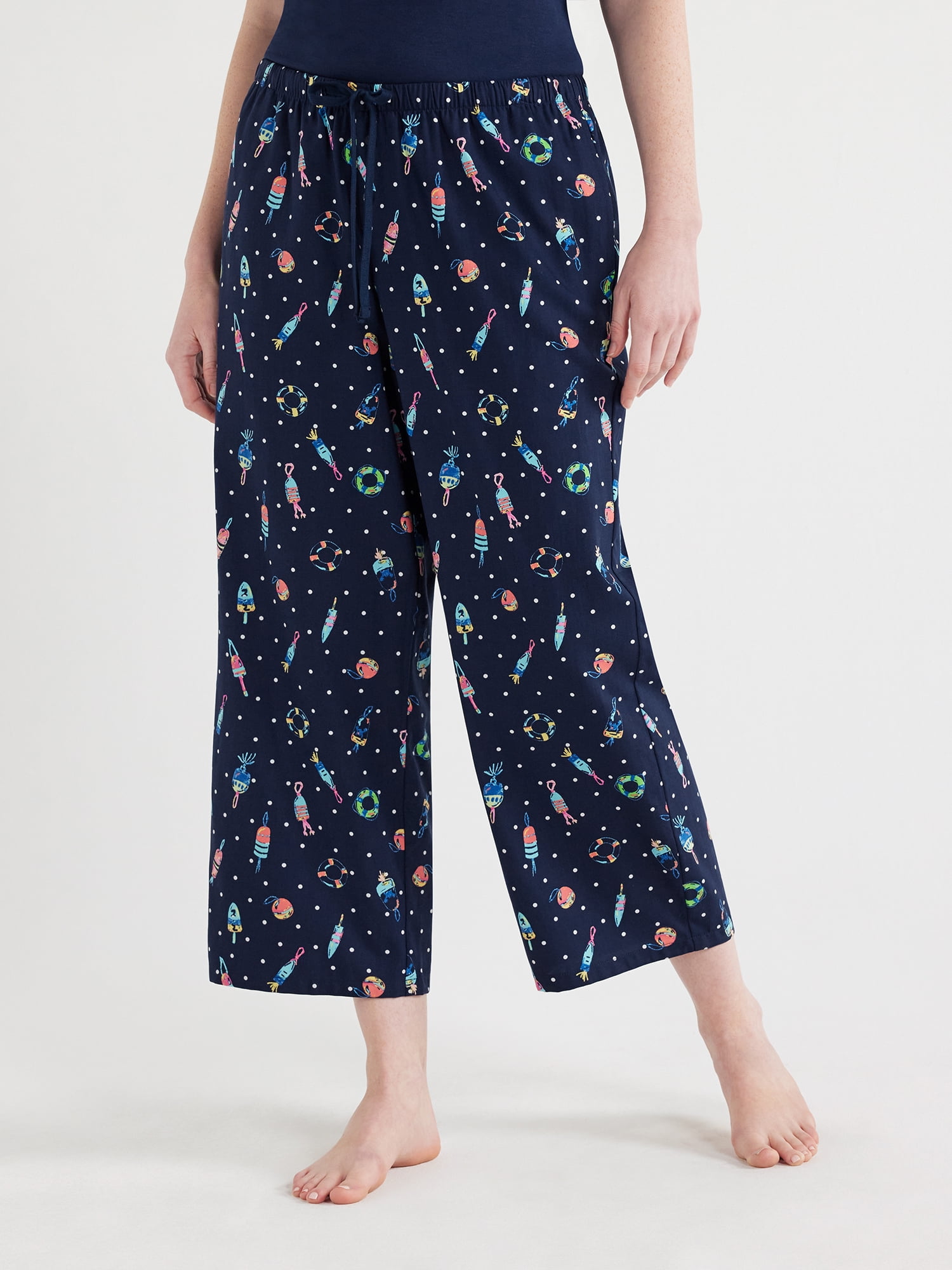 Joyspun Women's Cropped Woven Pajama Pants, Sizes XS to 3X - Walmart.com