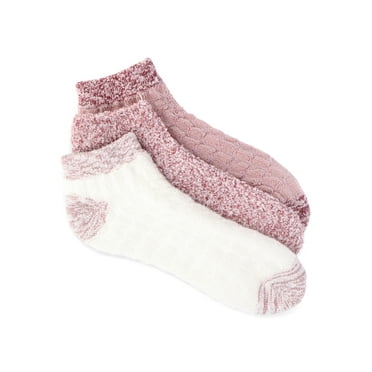 Joyspun Women’s Double Layer Crew Lounge Socks, 3-Pack, Fits Shoe Sizes ...