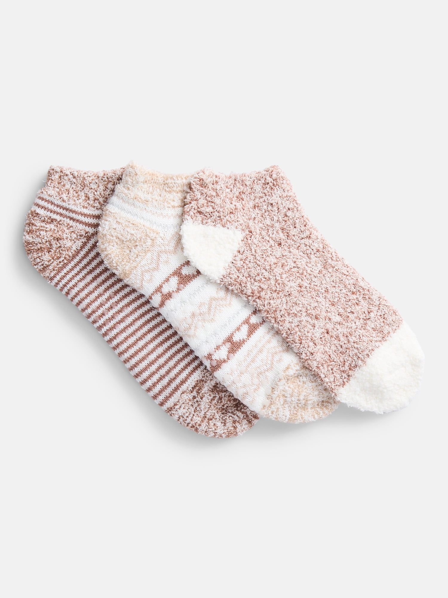 Joyspun Women's Double Layer Low Cut Lounge Socks, 3 Pack, Shoe Sizes 4 ...