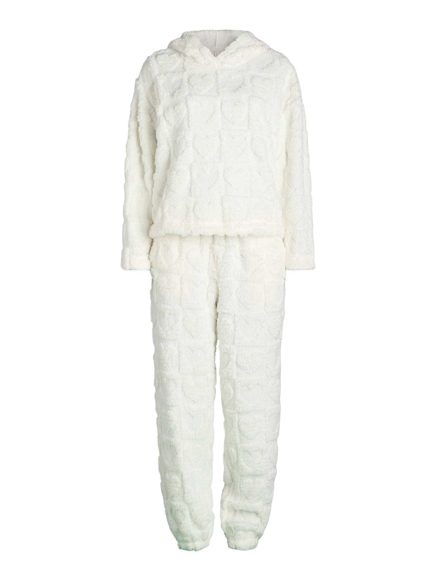 Joyspun Women's Ultra-Soft Plush Hoodie and Joggers Pajama Set, 2-Piece ...
