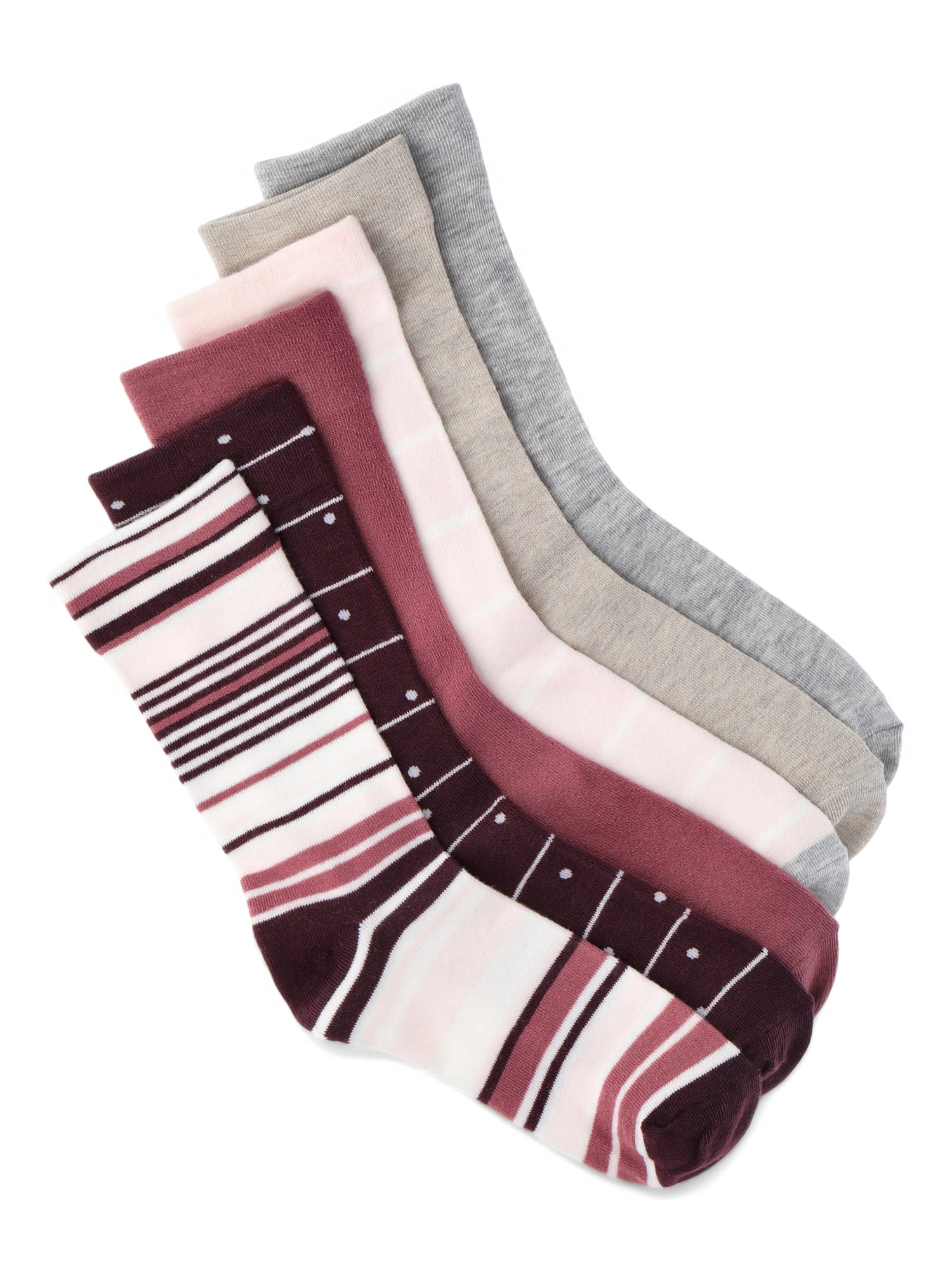 Joyspun Women's Crew Dress Socks 6-Pack Cozy Comfortable Fits Shoe ...