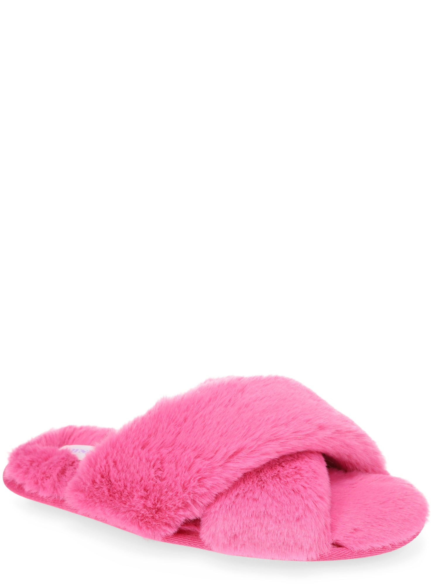 Joyspun Women's Faux Fur X-Band Slippers - Walmart.com