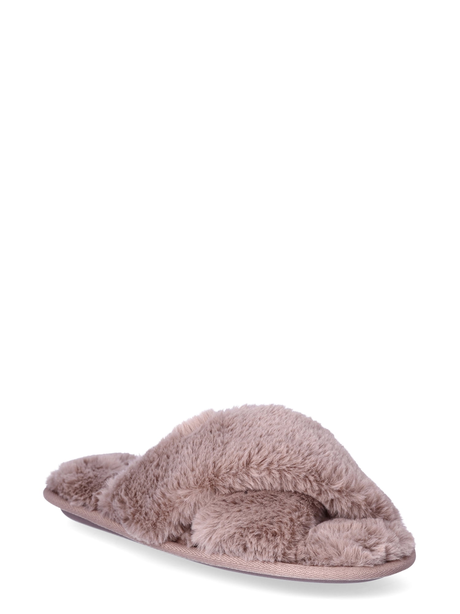 Joyspun X-Band Slippers - Cozy Faux Fur Shoes - Walmart.com