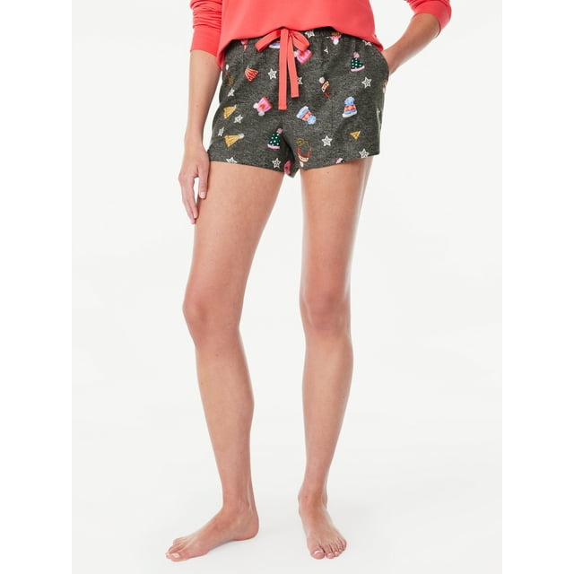 Joyspun Women's Flannel Sleep Shorts, Sizes XS to 3X - Walmart.com