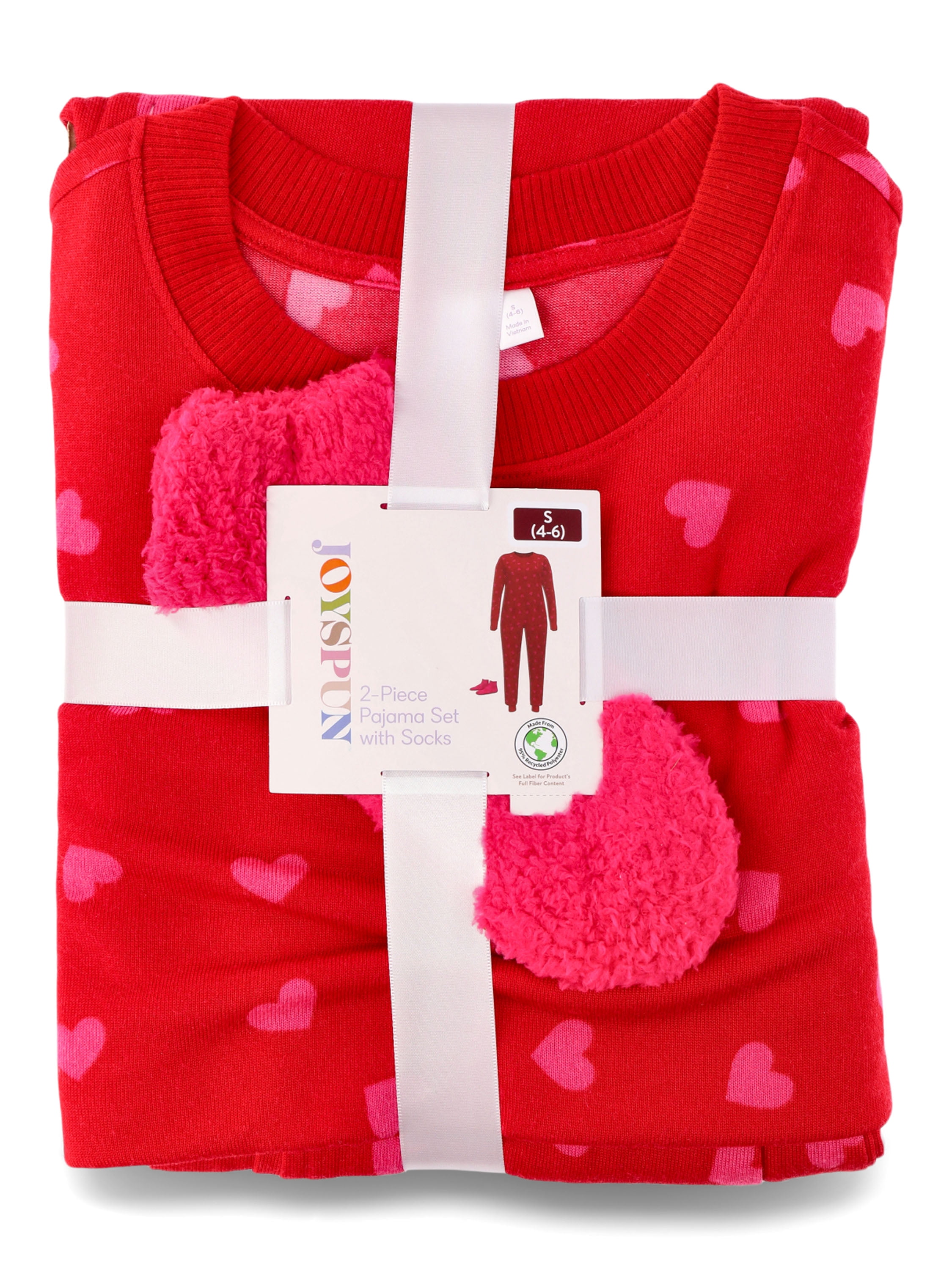 Joyspun Women's Pajama Top, Joggers and Socks Gift Set, 3-Piece, Sizes ...