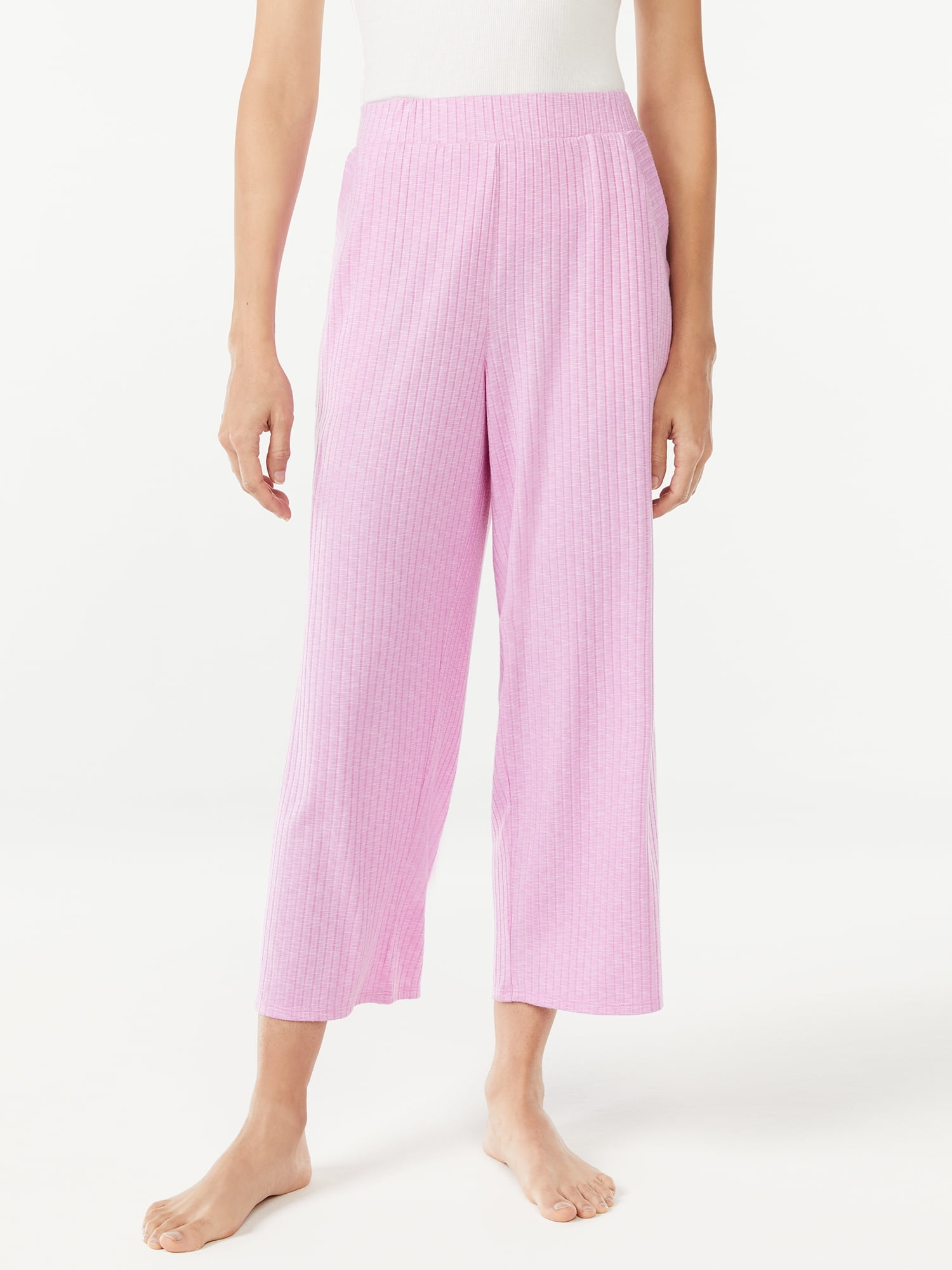 Joyspun Women's Hacci Knit Cropped Pants, Sizes S to 3X - Walmart.com