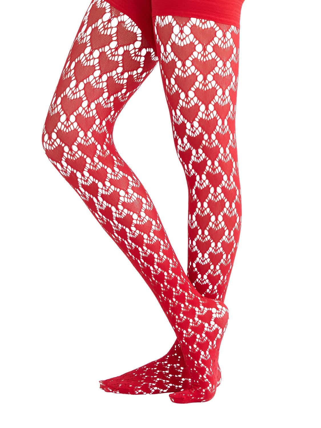 Joyspun Heart Fishnet Thigh High Stockings for Women, Regular & Plus ...