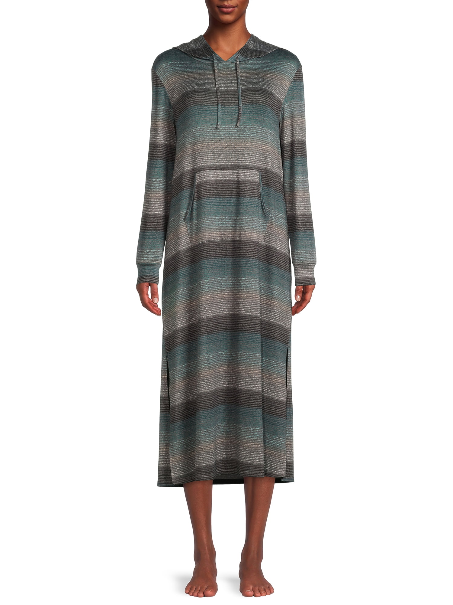 Joyspun Women's Hooded Midi Sleep Chemise, Sizes S to 3X - Walmart.com