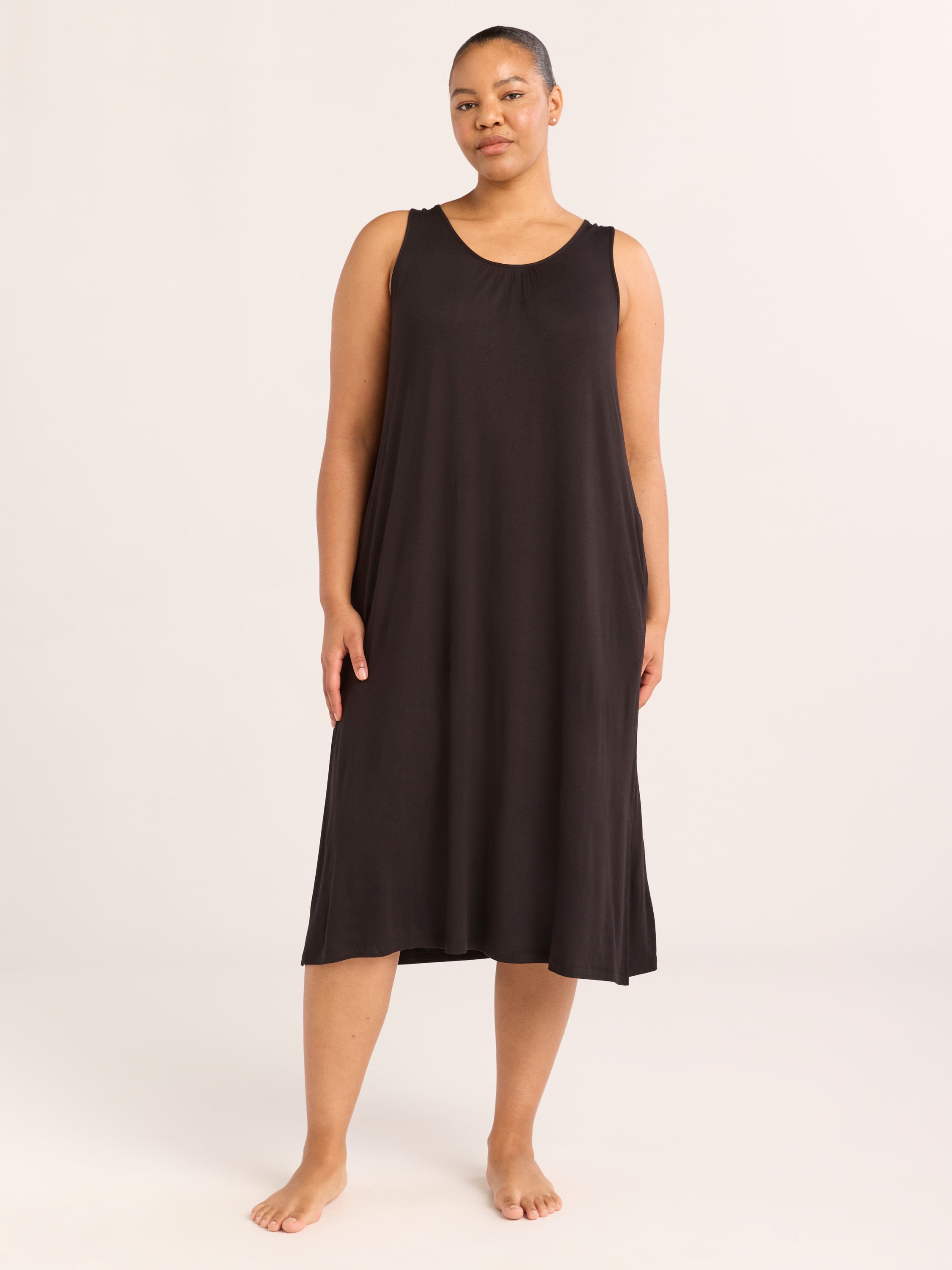 Joyspun Women’s Knit Midi Sleep Chemise, Sizes S-5X - Walmart.com
