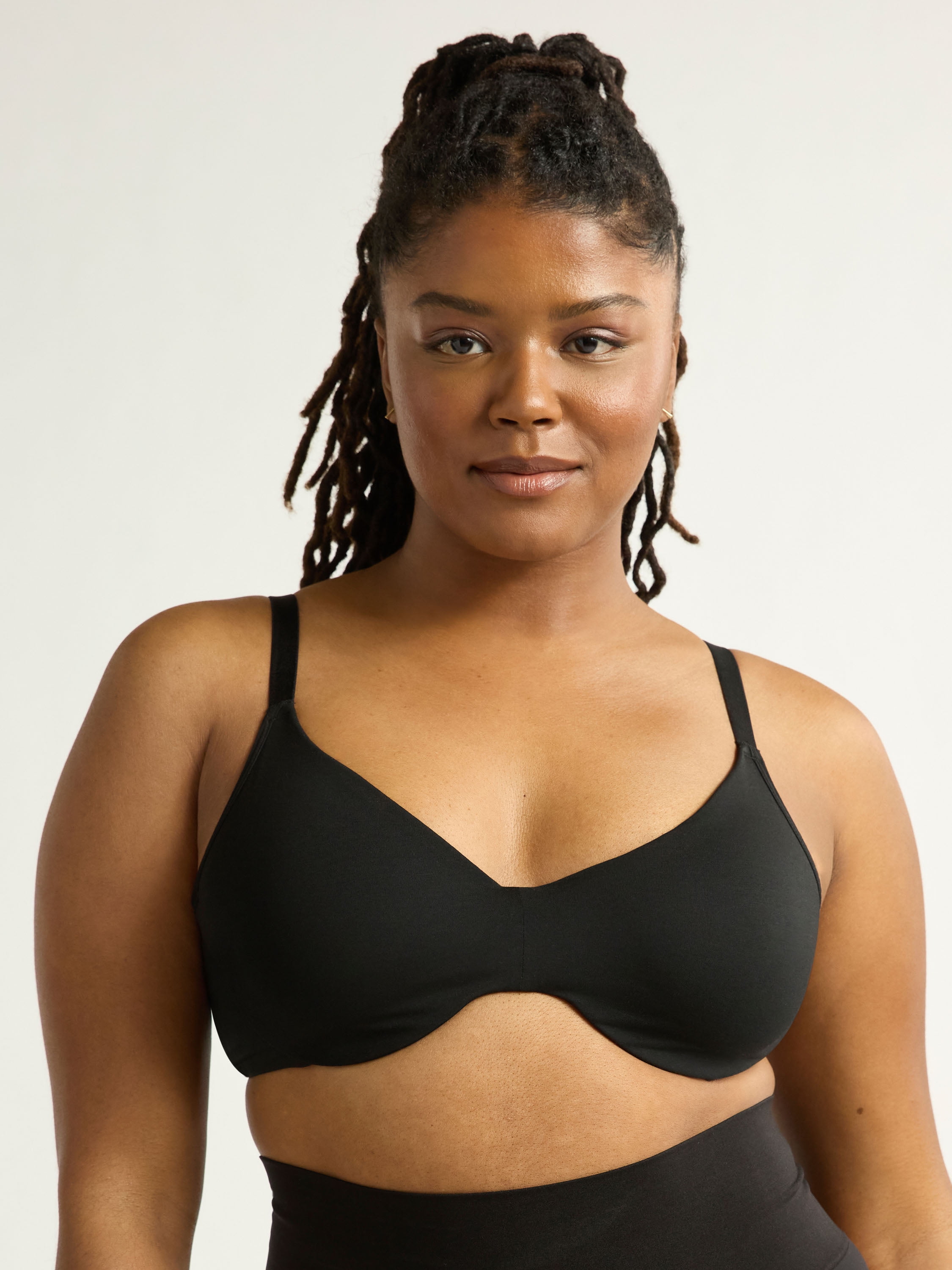 Joyspun Women's Lightly Lined Cotton Blend Comfort Scoop Bra, Sizes XS-3XL - Walmart.com
