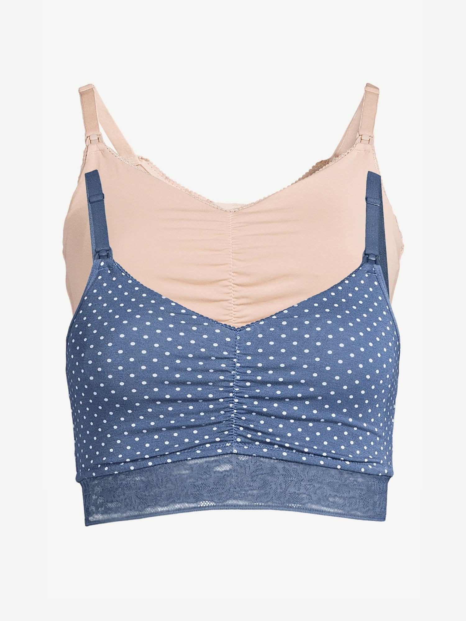 Joyspun Women's Maternity Lace Trim Bralette, 2-Pack, Sizes S to 3X ...