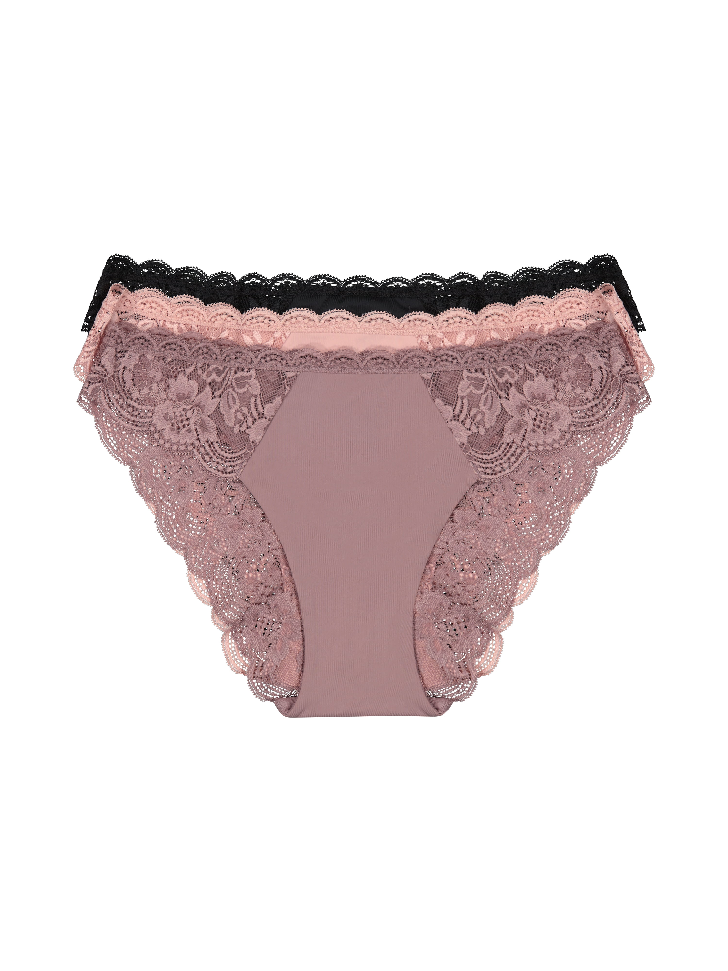 Joyspun Microfiber and Lace Cheeky Panties 3-Pack for Women Sizes XS to ...