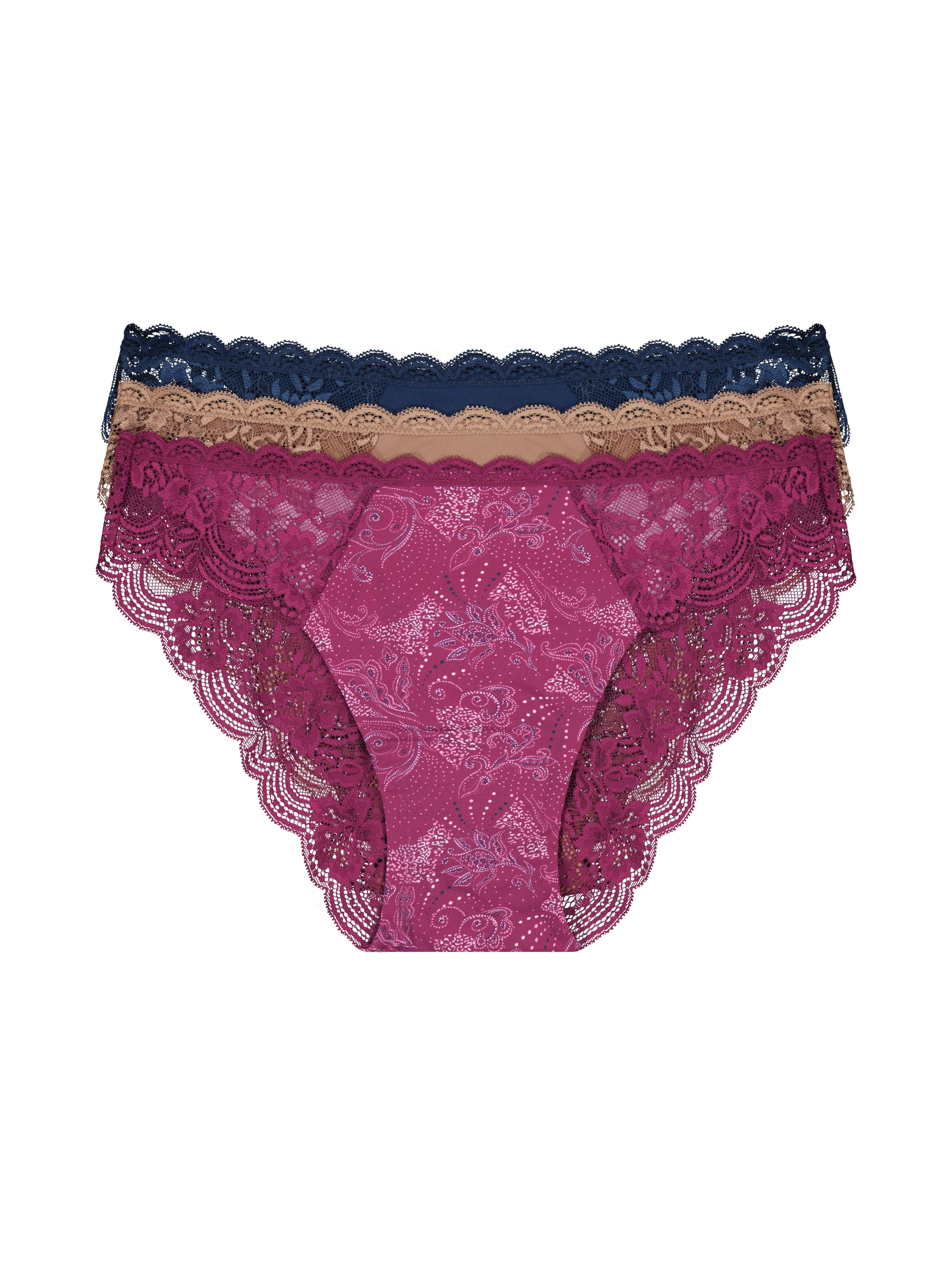 Joyspun Women's Microfiber and Lace Cheeky Panties 3-Pack XS to 3XL ...