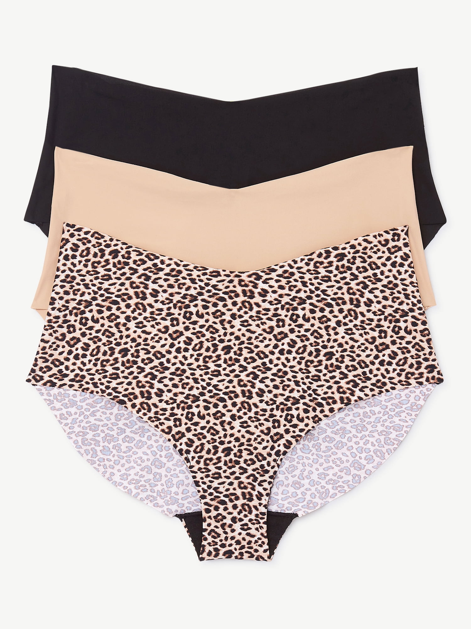 Joyspun Women's No Show Brief Panties, 3-Pack, Sizes XS to 3XL ...