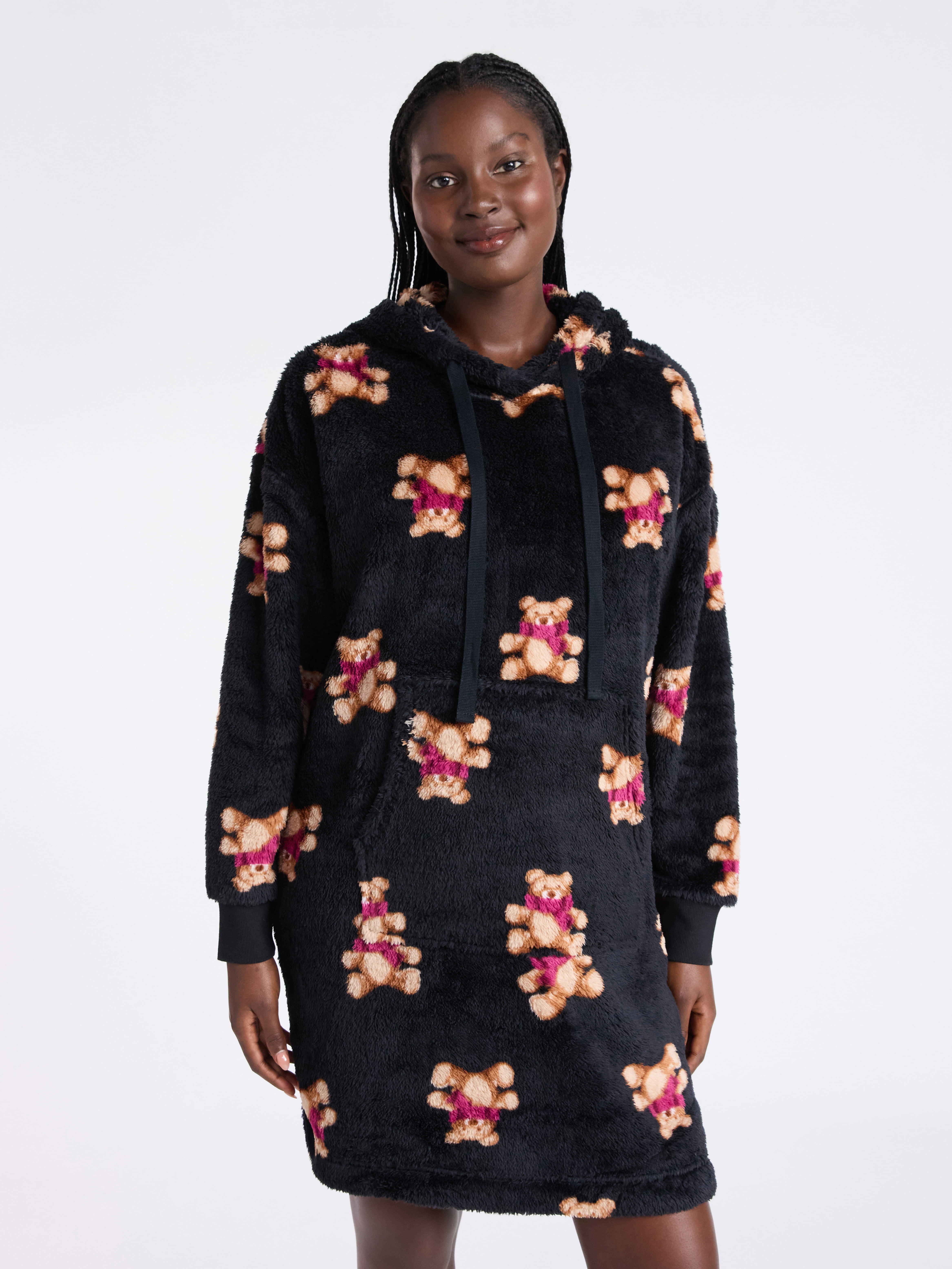Joyspun Women's Oversized Hooded Plush Lounger, Size XS-3X - Walmart.com