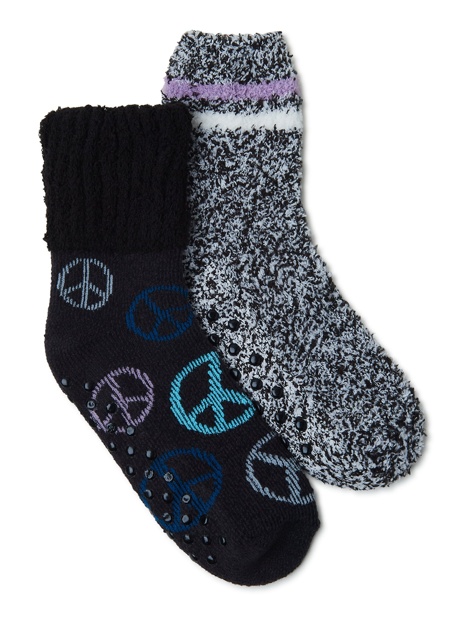 Joyspun Women's Peace Slipper Socks, 2-Pack, Size 4-10 - Walmart.com