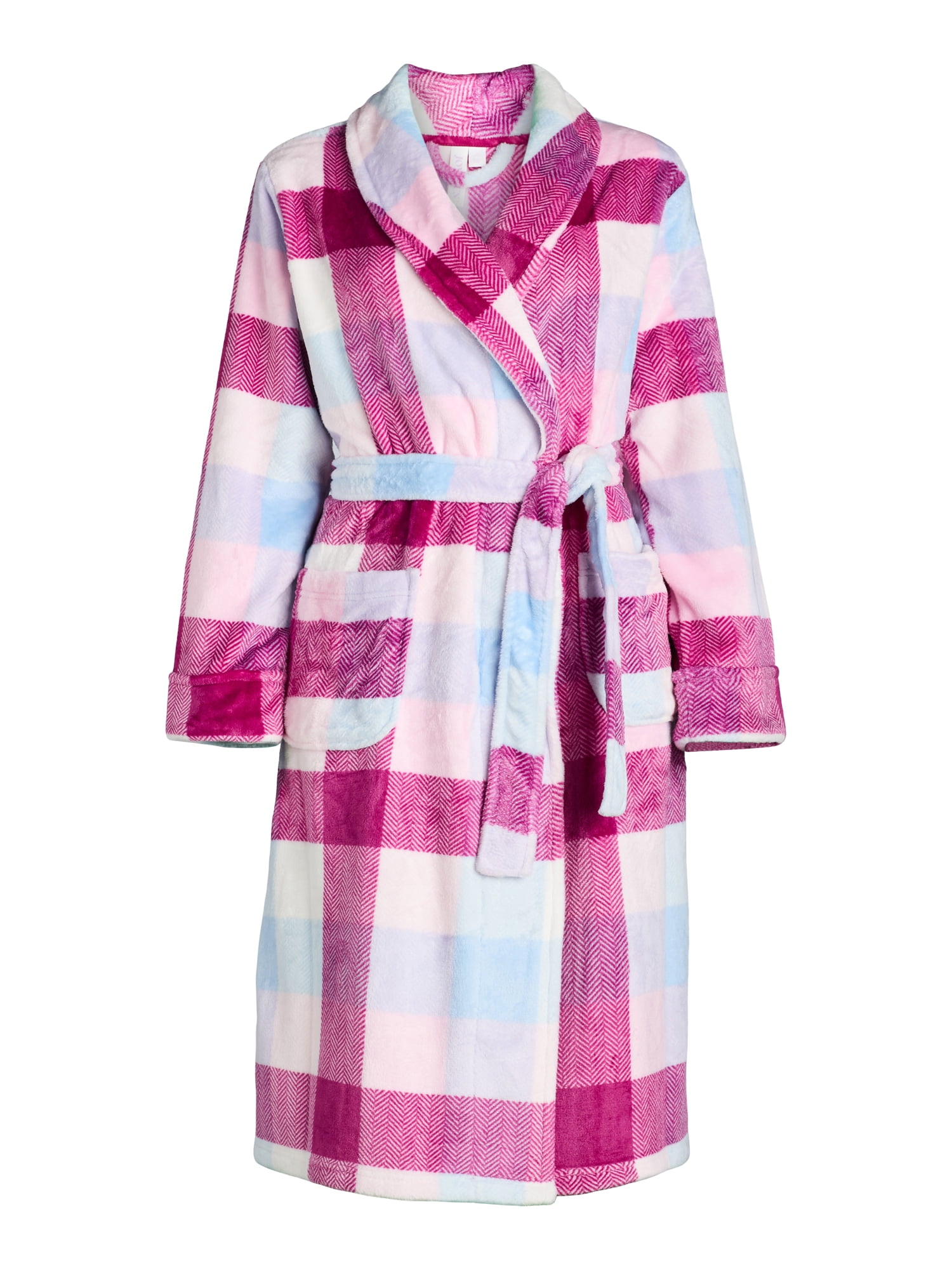 Joyspun Women's Plaid Robe - Walmart.com
