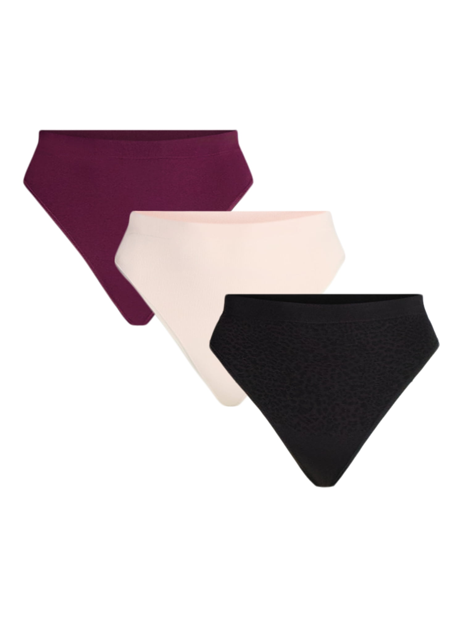 Joyspun Women's Plus Seamless Thong Panties, 3-Pack, Sizes 1X-5X ...