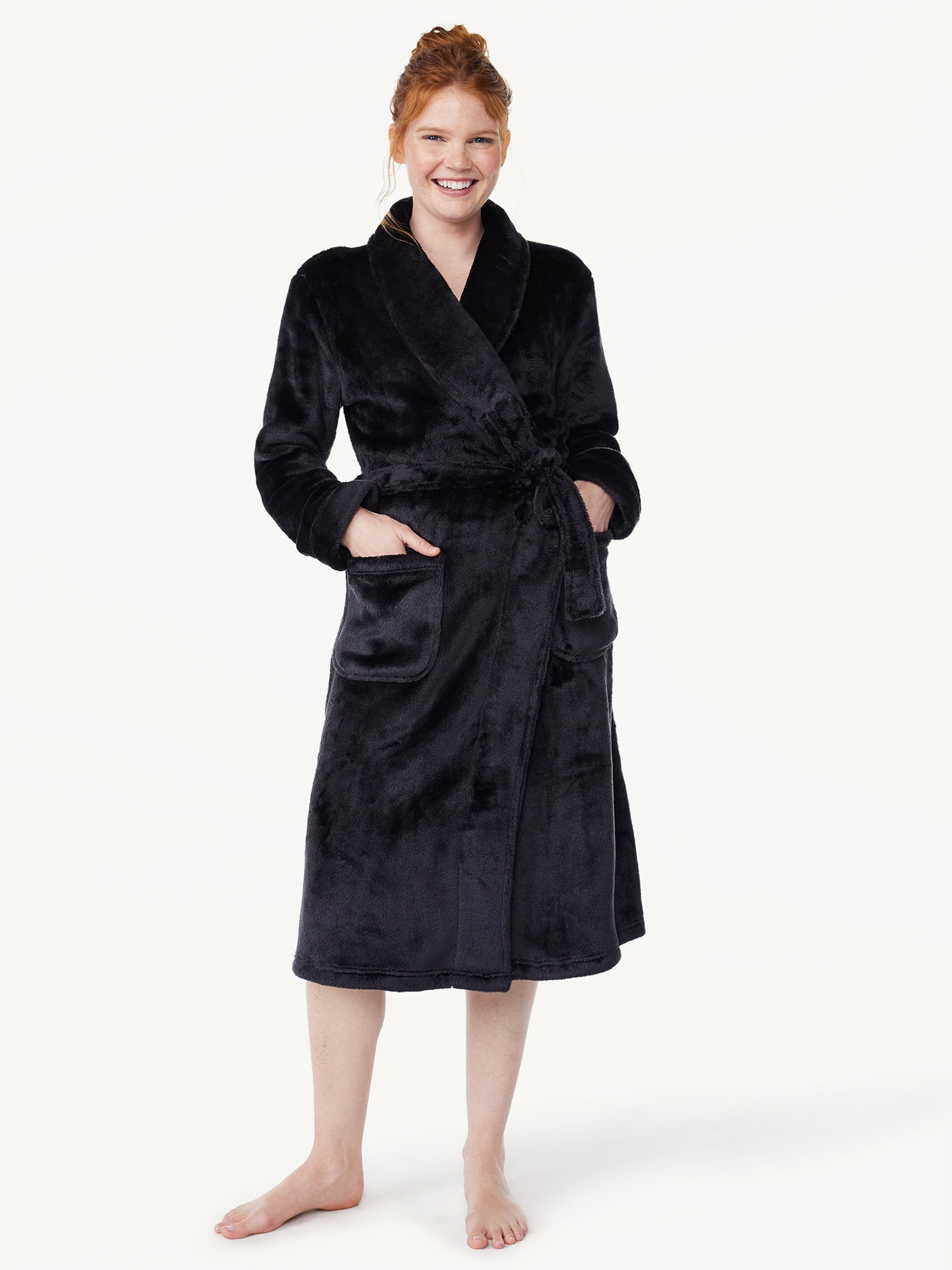 Joyspun Women's Plush Sleep Robe, Size S to 3X - Walmart.com