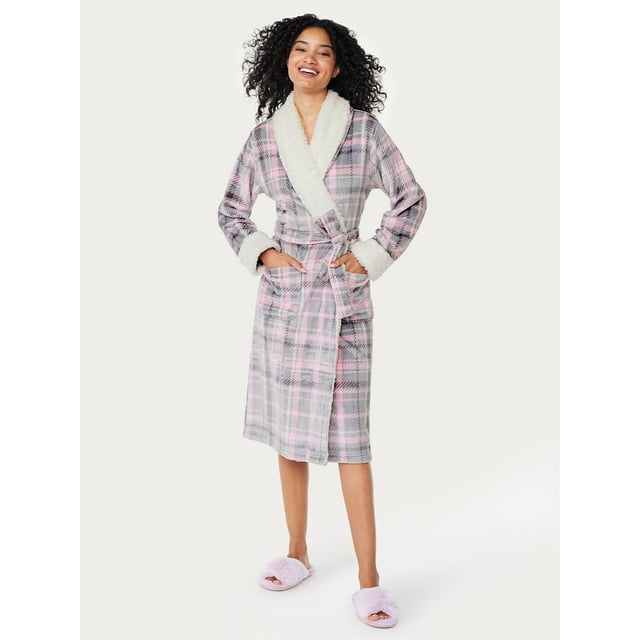 Joyspun Women's Plush Sleep Robe, Size S to 3X - Walmart.com