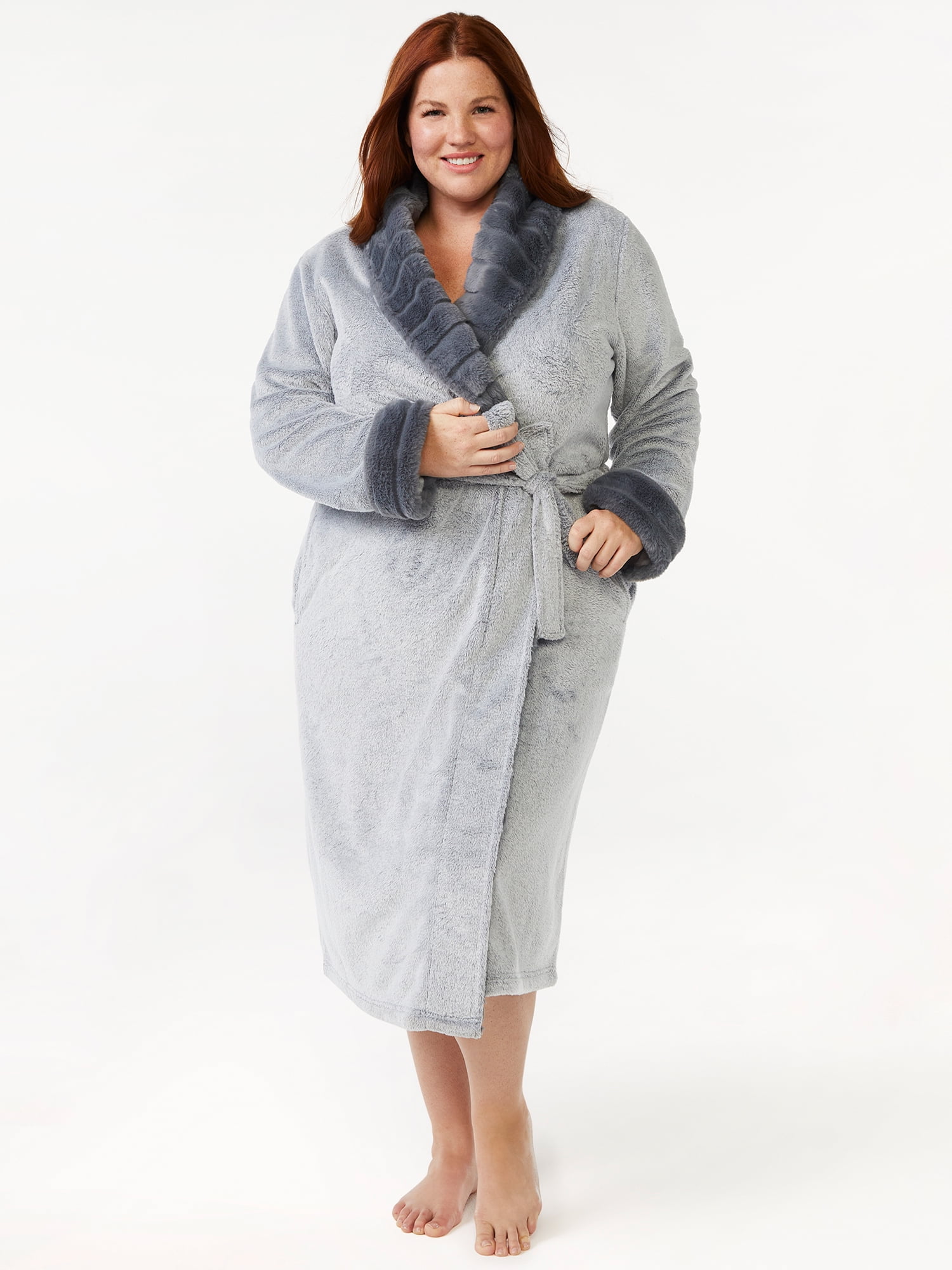 Joyspun Women’s Plush Sleep Robe, Sizes S to 3X - Walmart.com