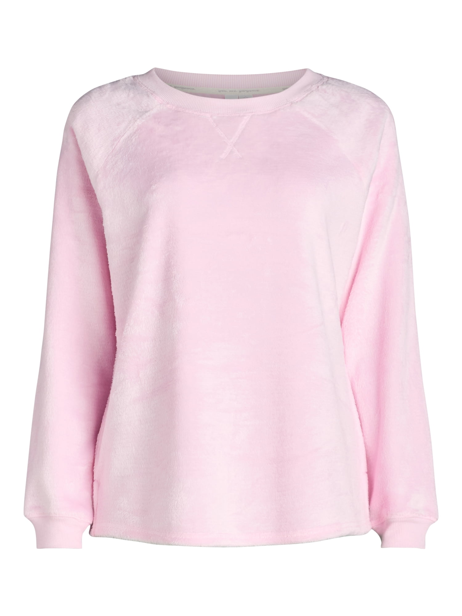 Joyspun Women's Plush Sleep Top with Long Sleeves, Sizes XS-3X ...