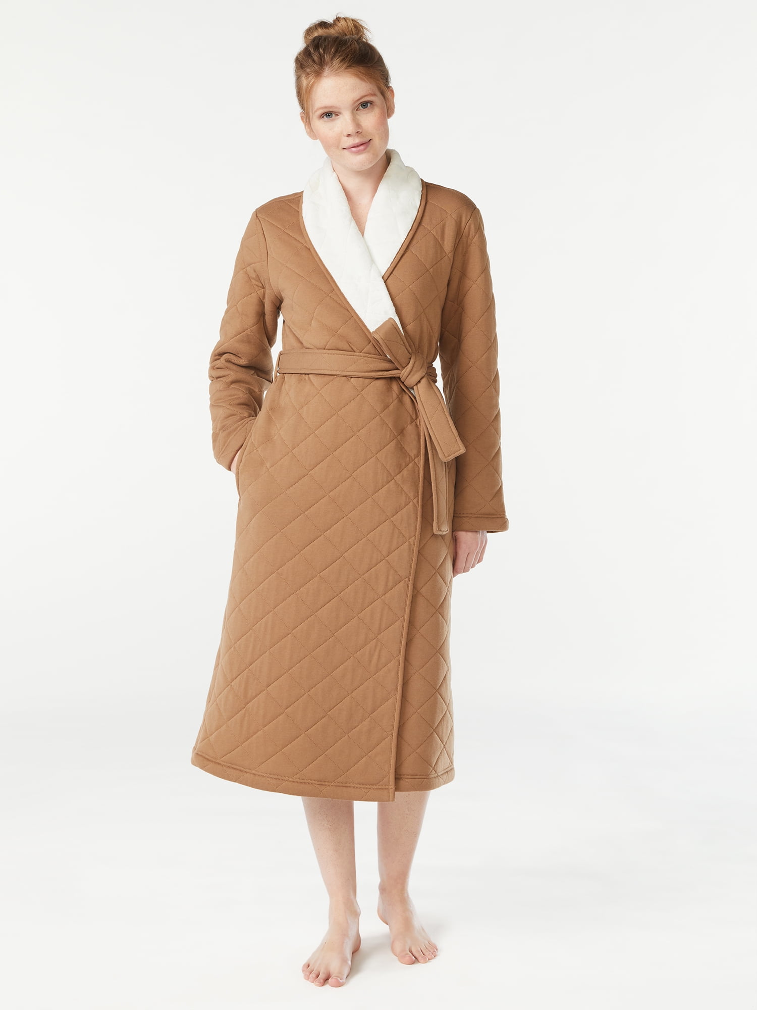 Joyspun Women's Quilted Robe, Sizes up to 3X - Walmart.com