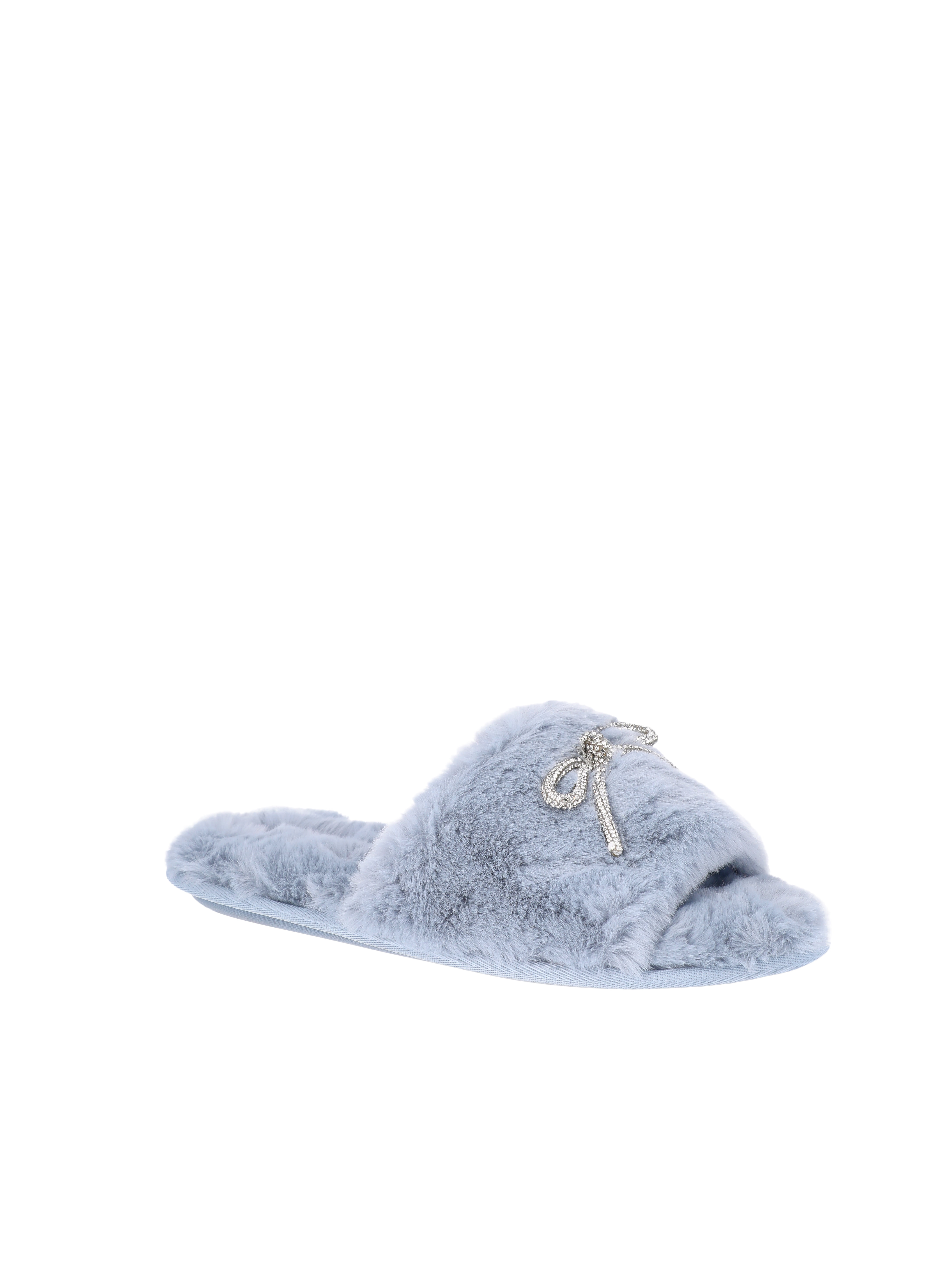 Joyspun Women's Rhinestone Bow Open-Toe Slippers - Walmart.com