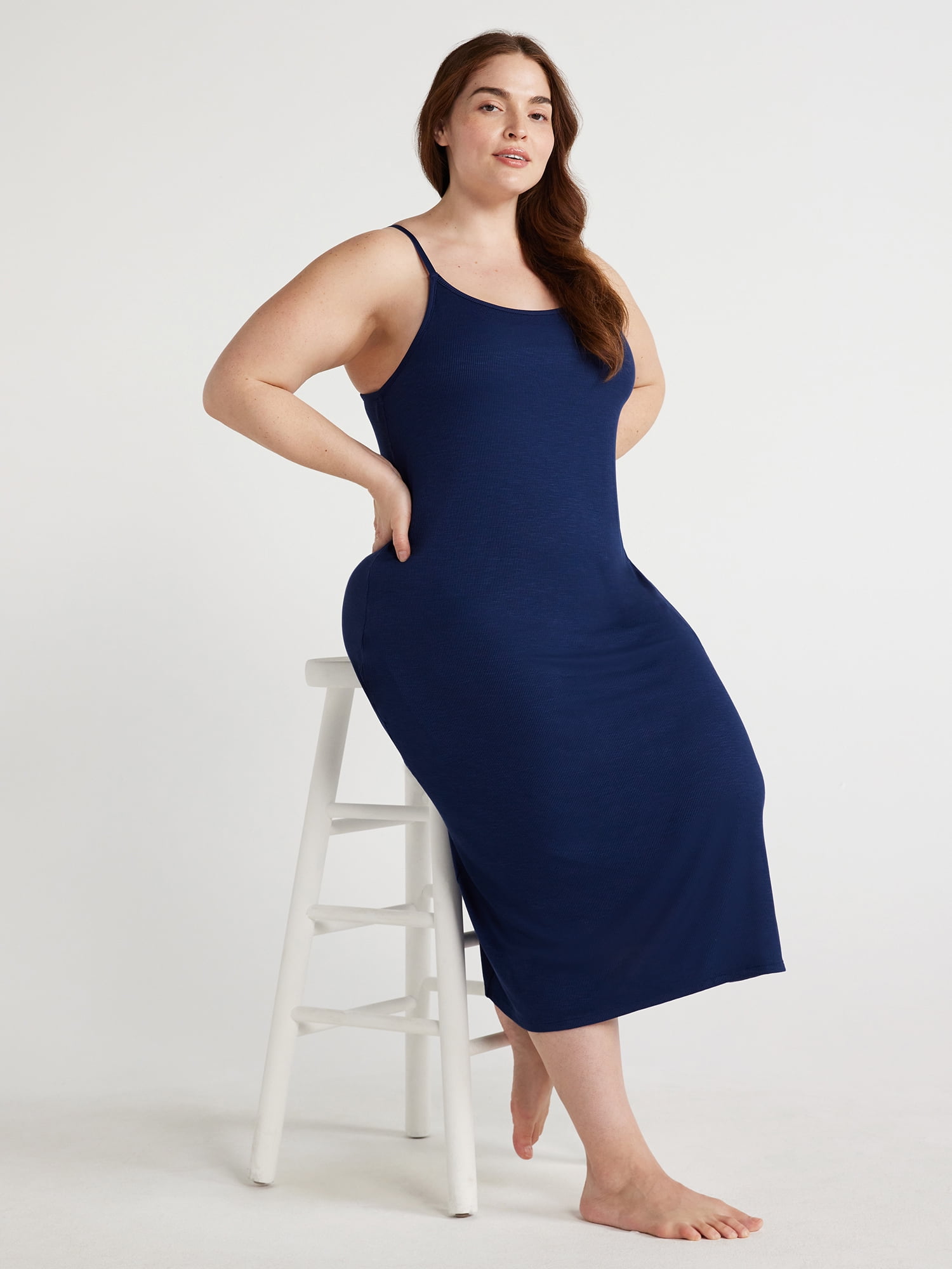 Joyspun Women's Ribbed Knit Sleep Chemise, Sizes XS to 3X - Walmart.com